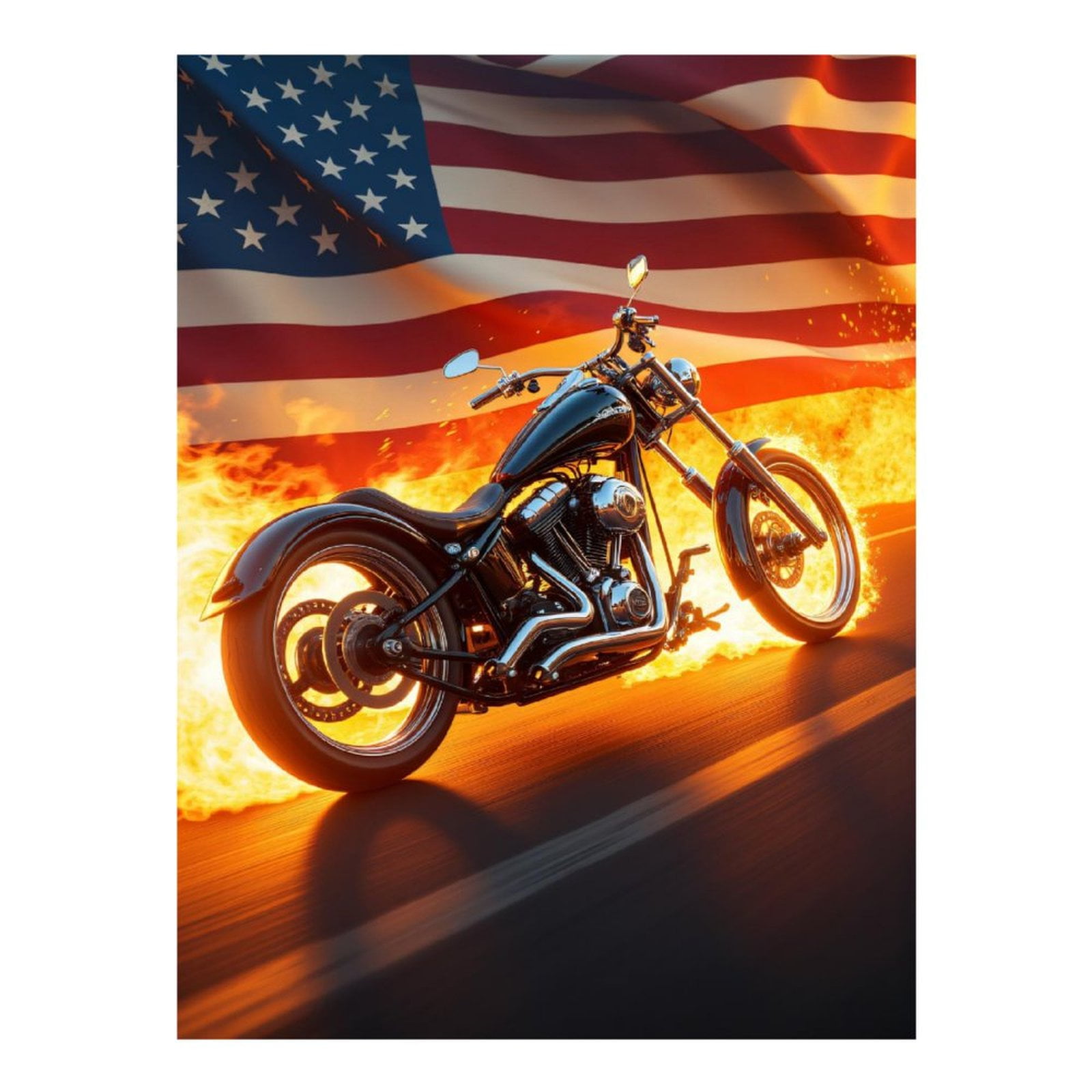 Diamond Art Kits for Adults - 5d Motorcycle Freedom Blaze Diamond ...