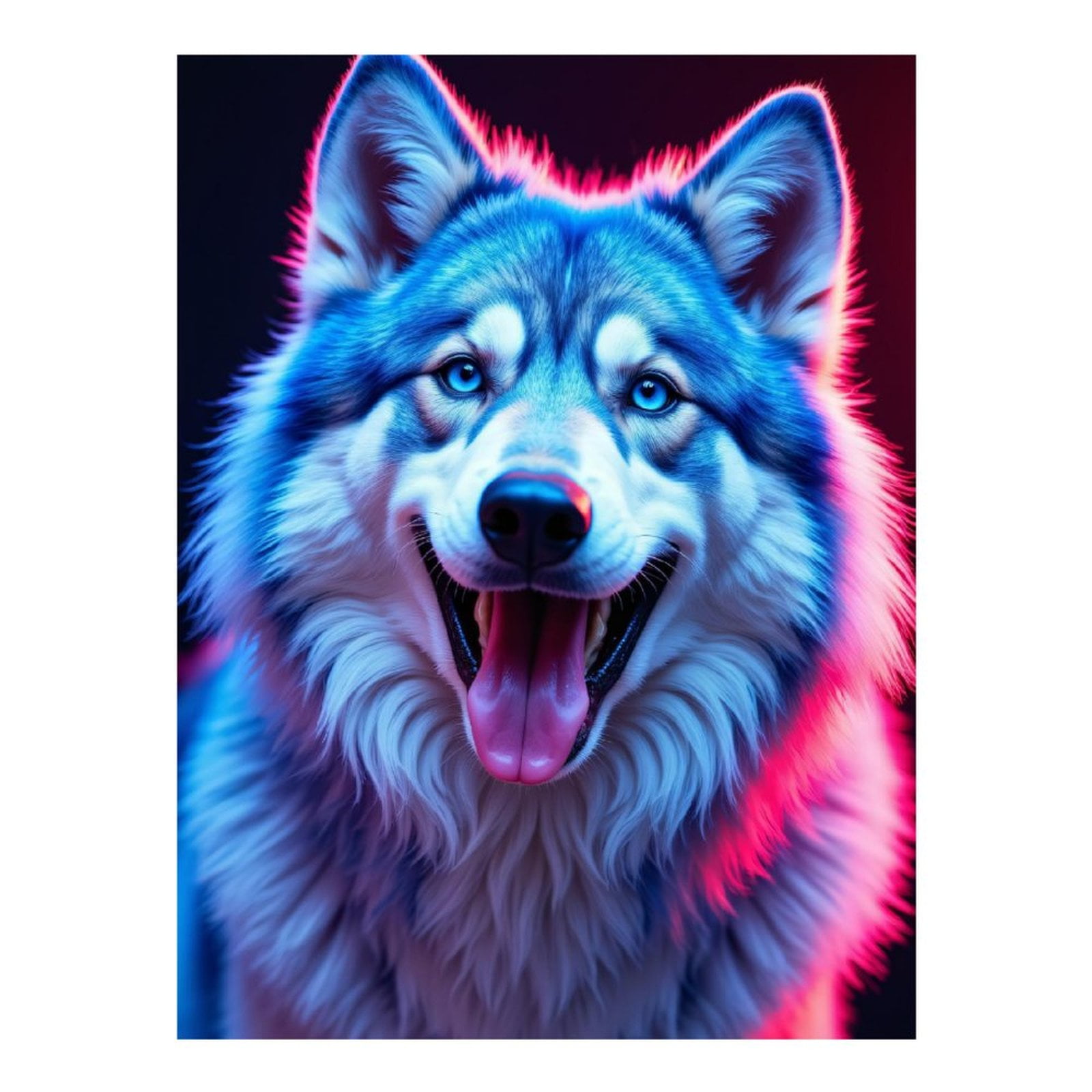 Diamond Art Kits for Adults - 5d Mystic Neon Husky Portrait Diamond ...