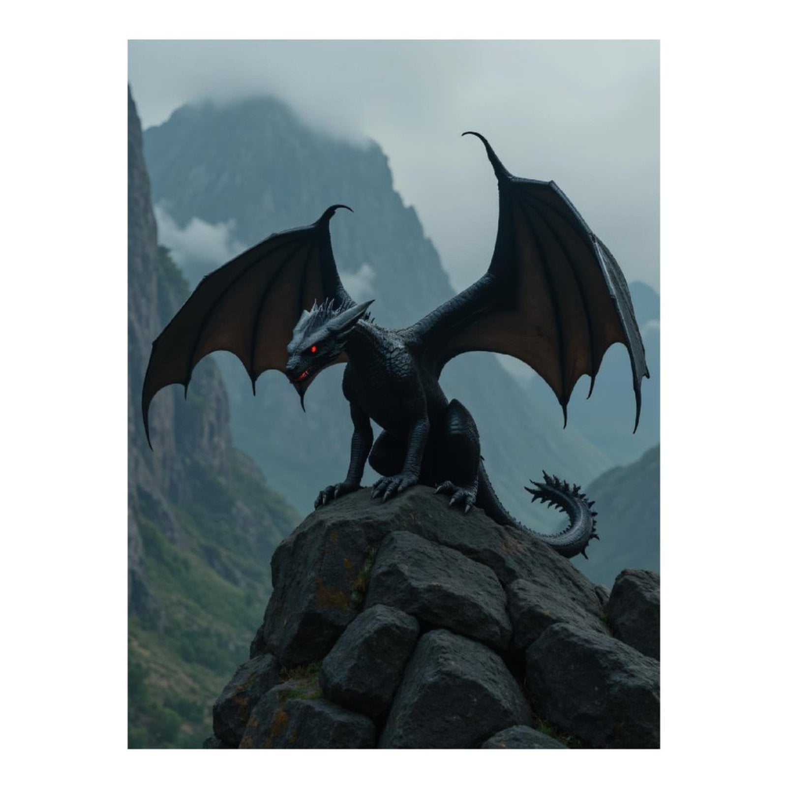 Diamond Art Kits for Adults - 5d Mystical Dragon Mountain Perch Diamond ...