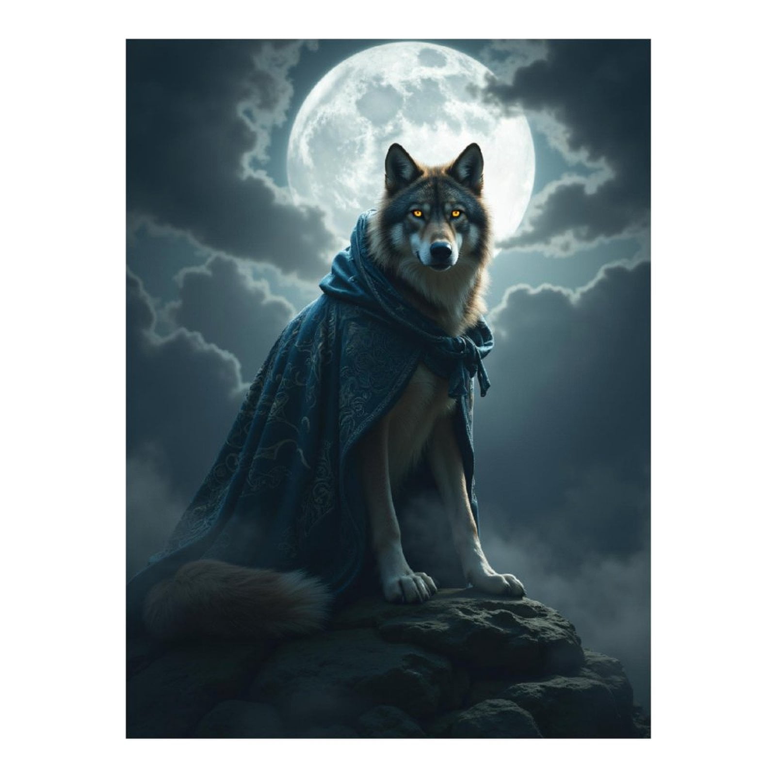 Diamond Art Kits for Adults - 5d Mystical Wolf Under Full Moon Diamond ...