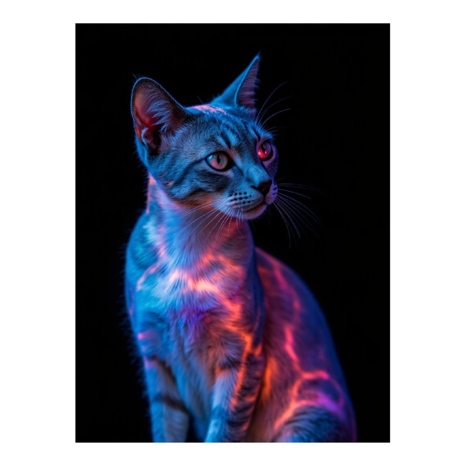 Diamond Art Kits for Adults - 5d Neon Cat Radiant Aura Diamond Painting ...