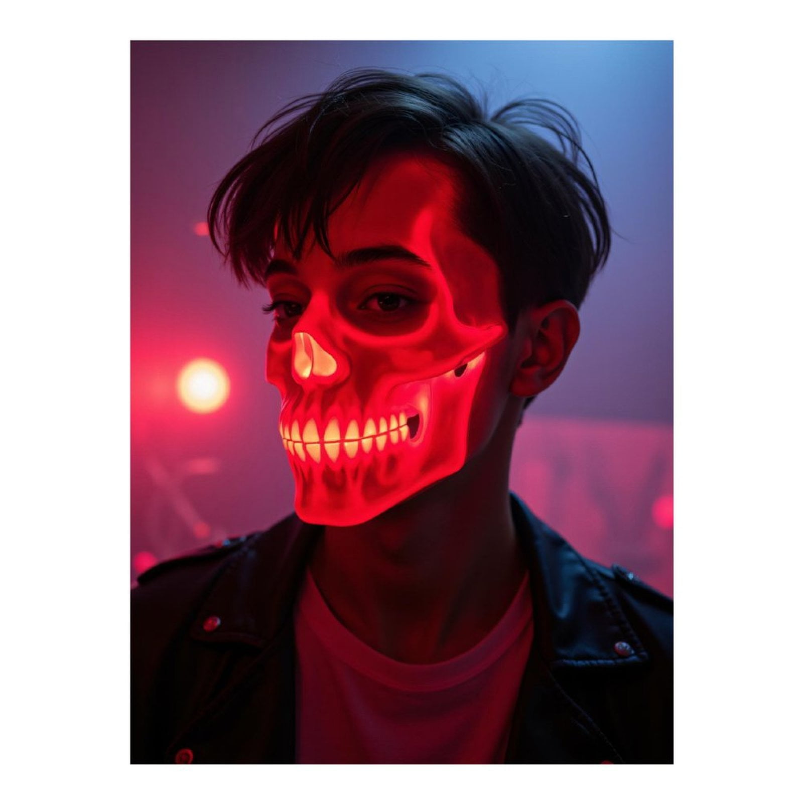 Diamond Art Kits for Adults - 5d Neon Skull Portrait Dark Scene Diamond ...