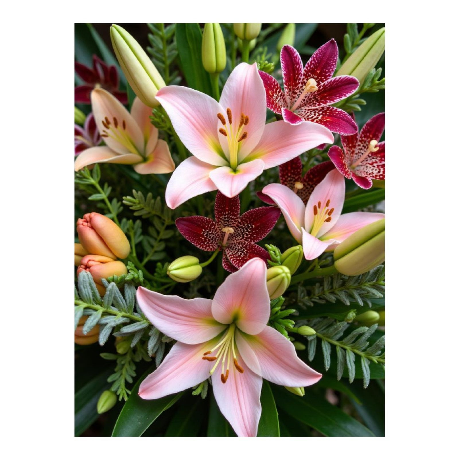 Diamond Art Kits for Adults - 5d Pink Lily Bouquet Floral Arrangement ...