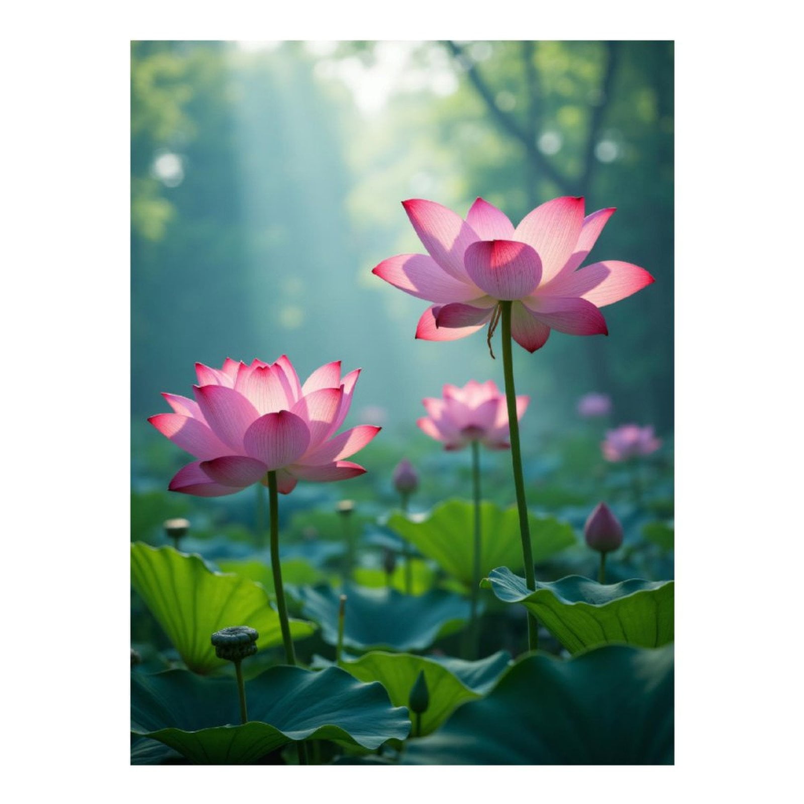 Diamond Art Kits for Adults - 5d Pink Lotus Blossoms Sunlight Garden ...