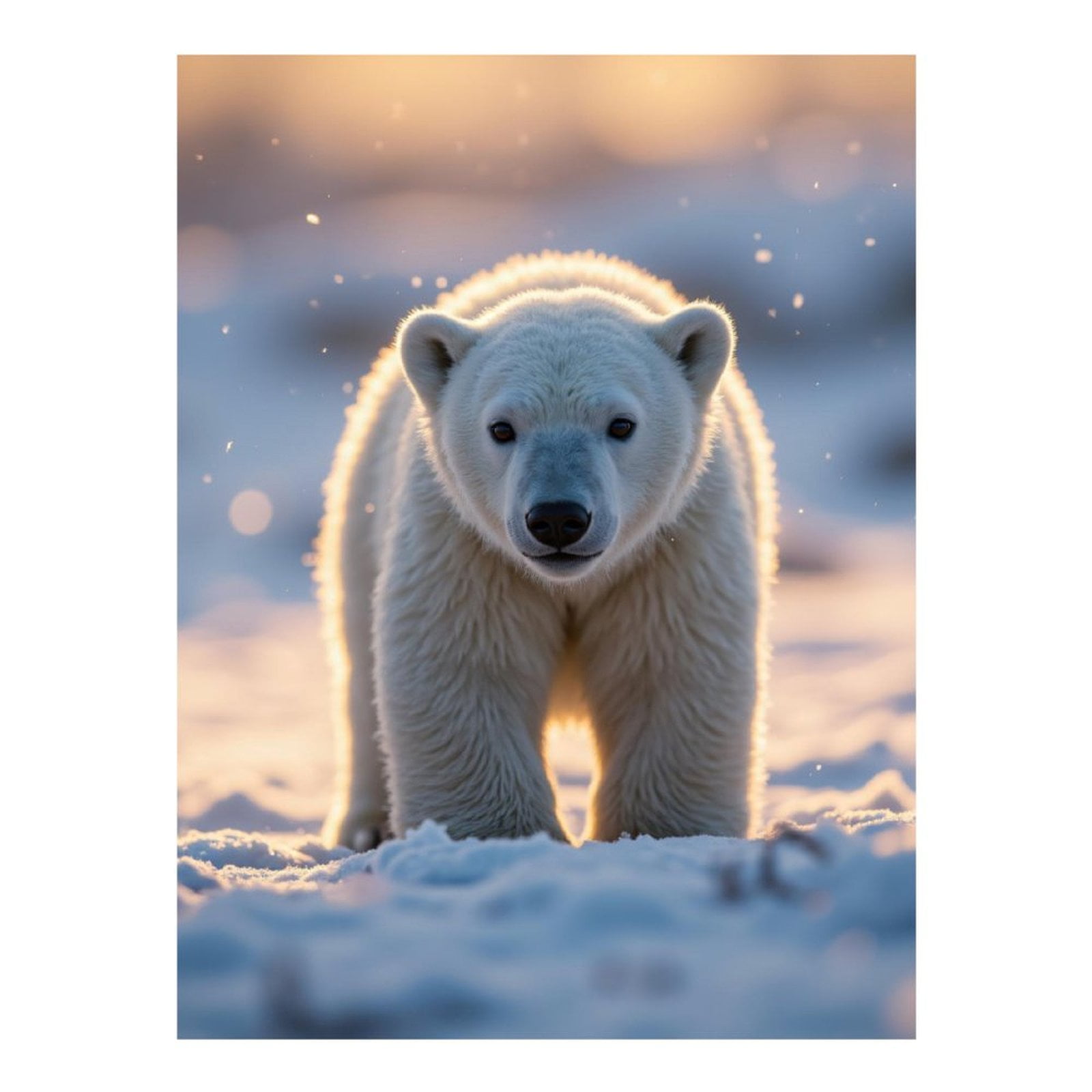 Diamond Art Kits for Adults - 5d Polar Bear Snow Sunset Serenity ...