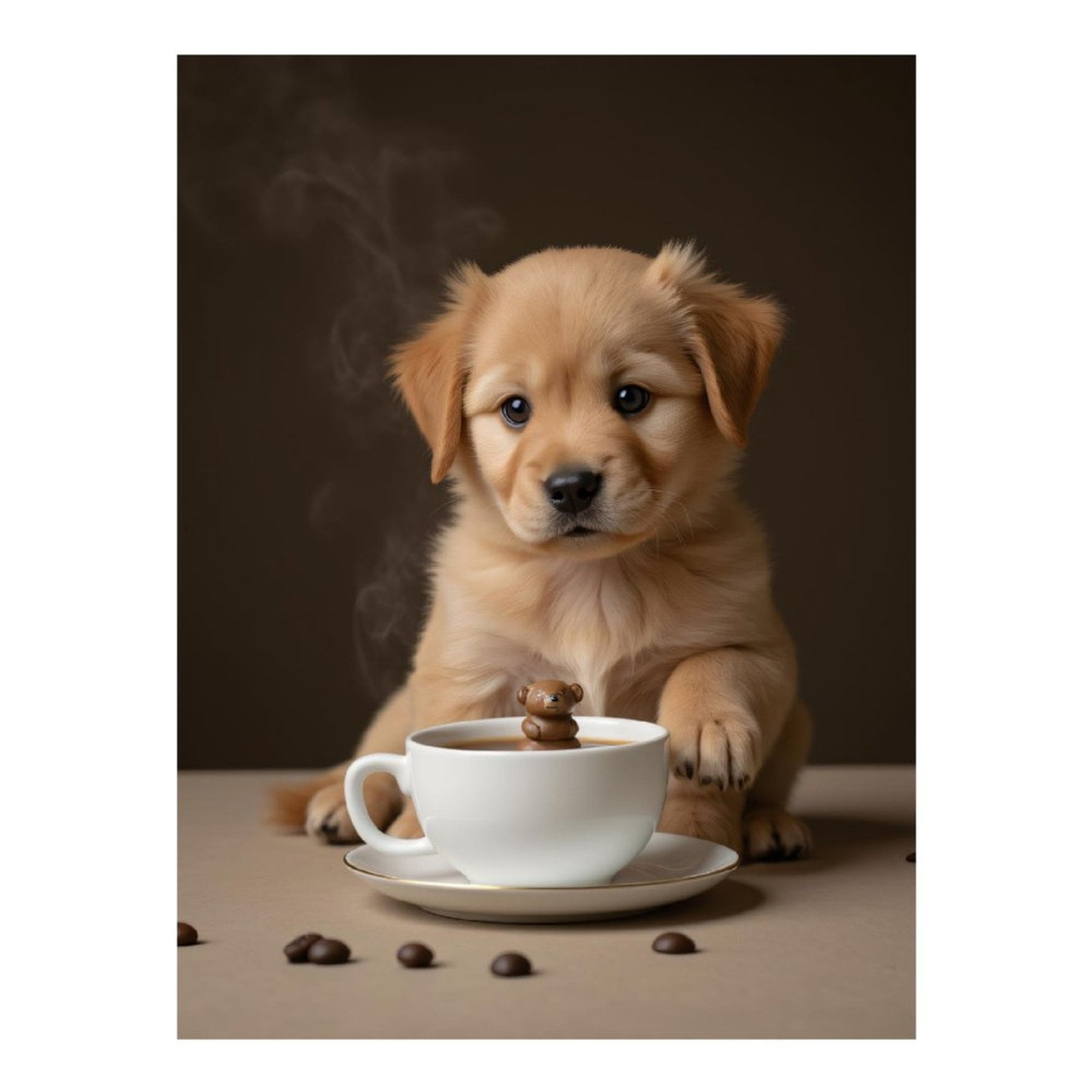 Diamond Art Kits for Adults - 5d Puppy Coffee Cup Cute Beans Diamond ...