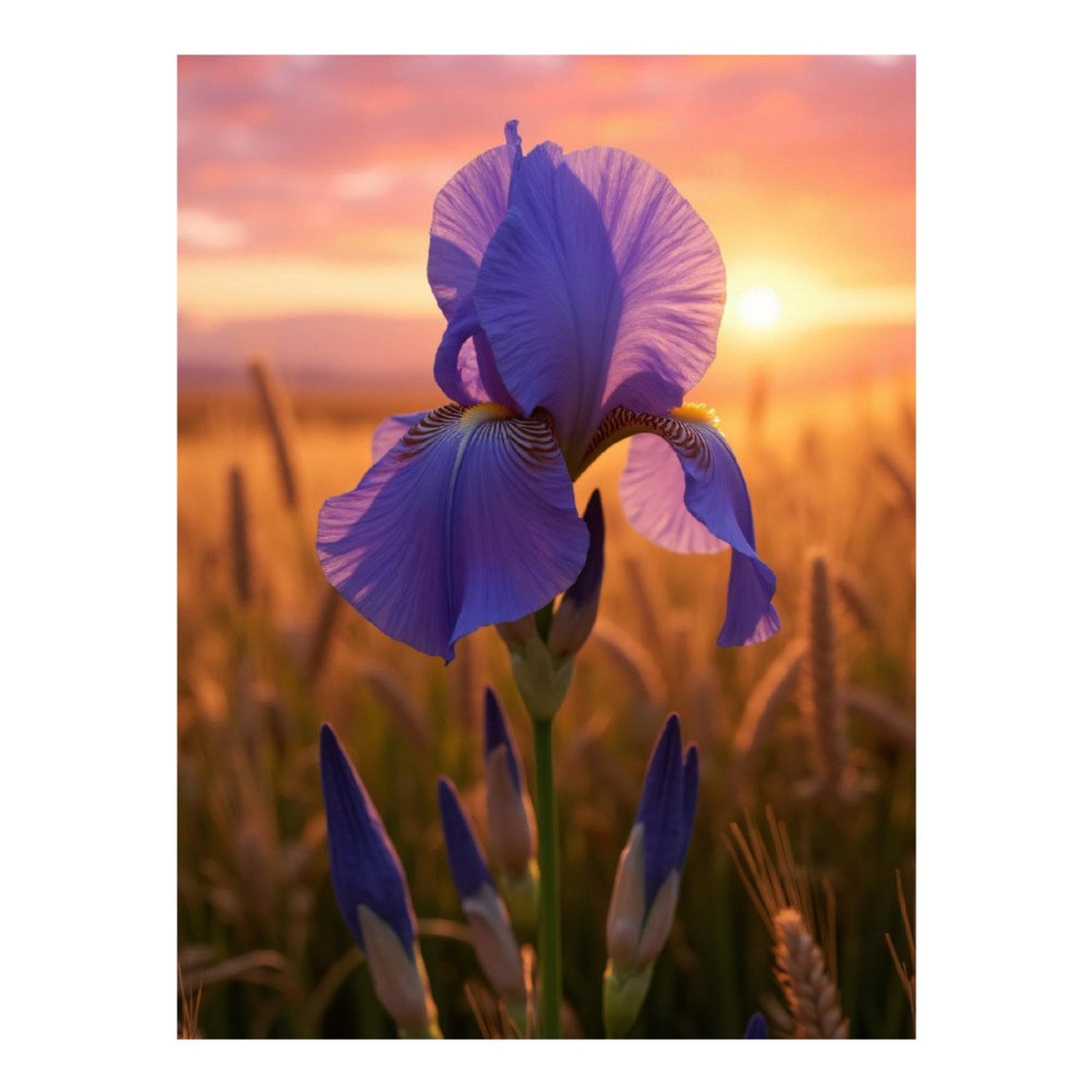 Diamond Art Kits for Adults - 5d Purple Iris Sunset Glow Diamond ...