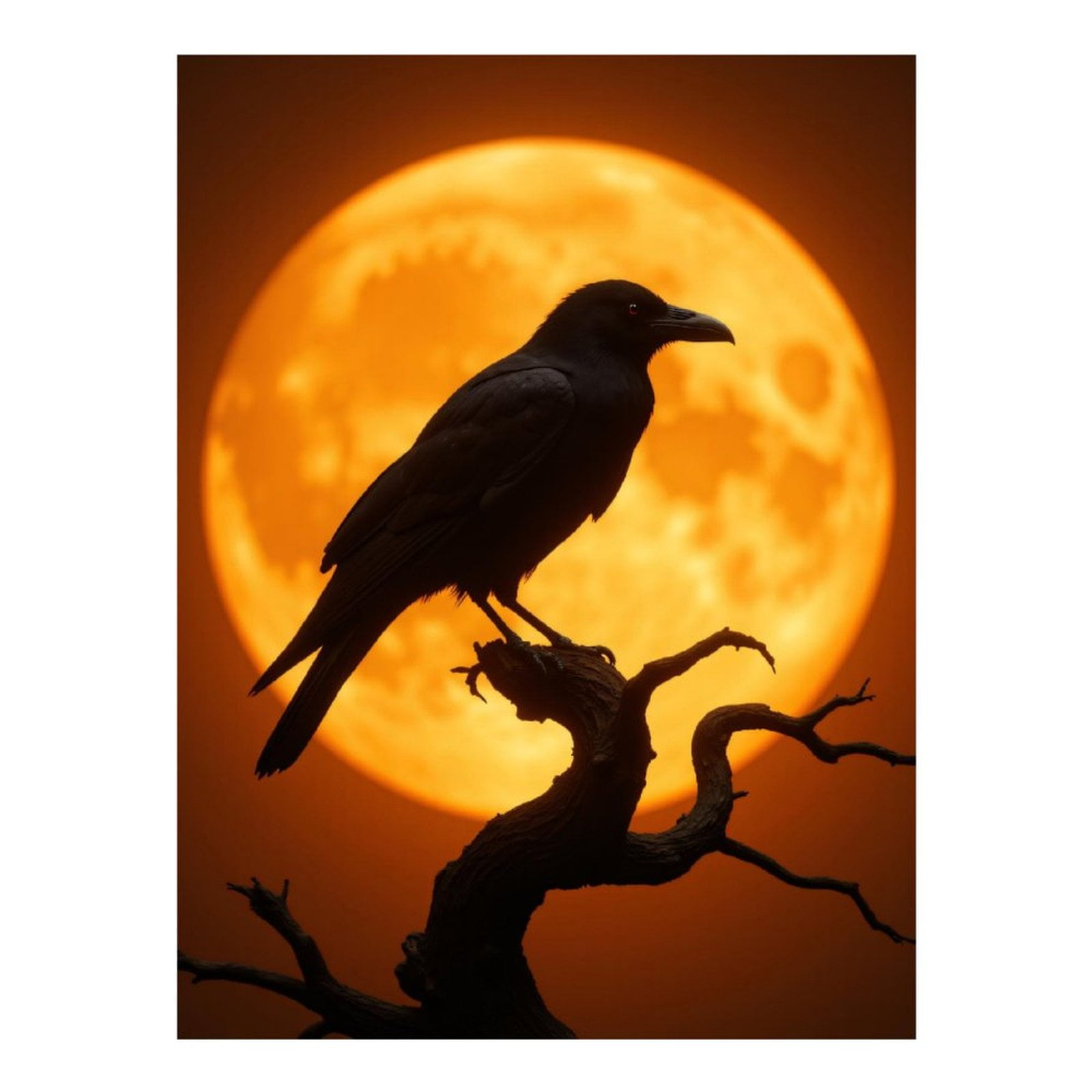 Diamond Art Kits for Adults - 5d Raven Silhouette Full Moon Night ...