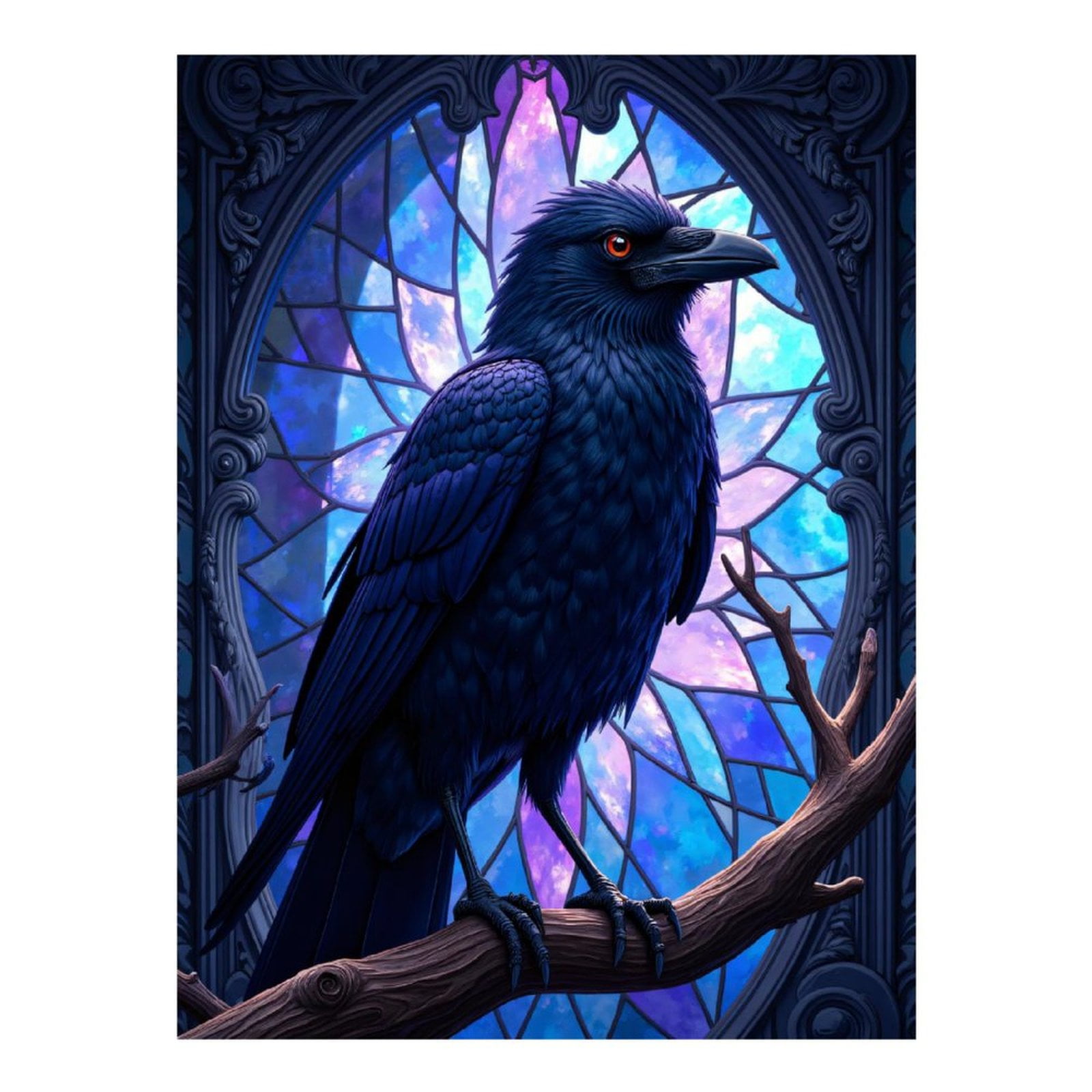Diamond Art Kits for Adults - 5d Raven Stained Glass Art Deco Diamond ...
