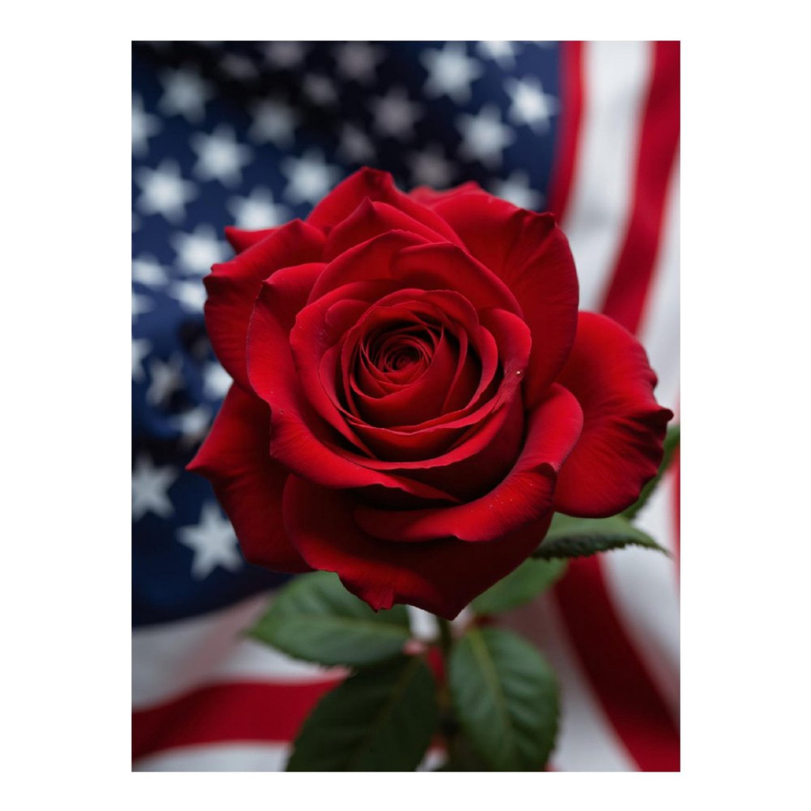 Diamond Art Kits for Adults - 5d Red Rose American Flag背景 Diamond ...