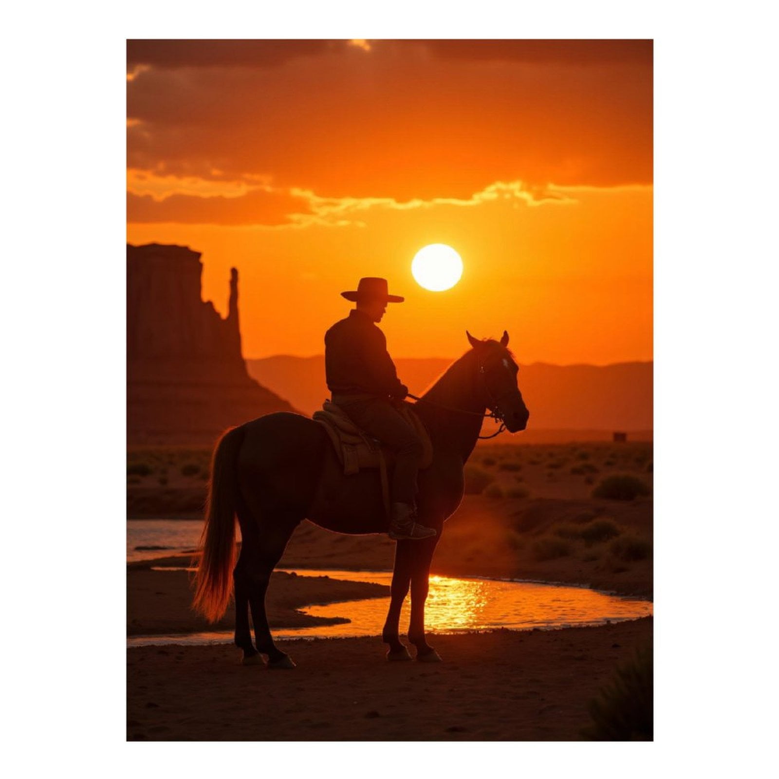 Diamond Art Kits for Adults - 5d Rider Desert Sunset Reflection Diamond ...