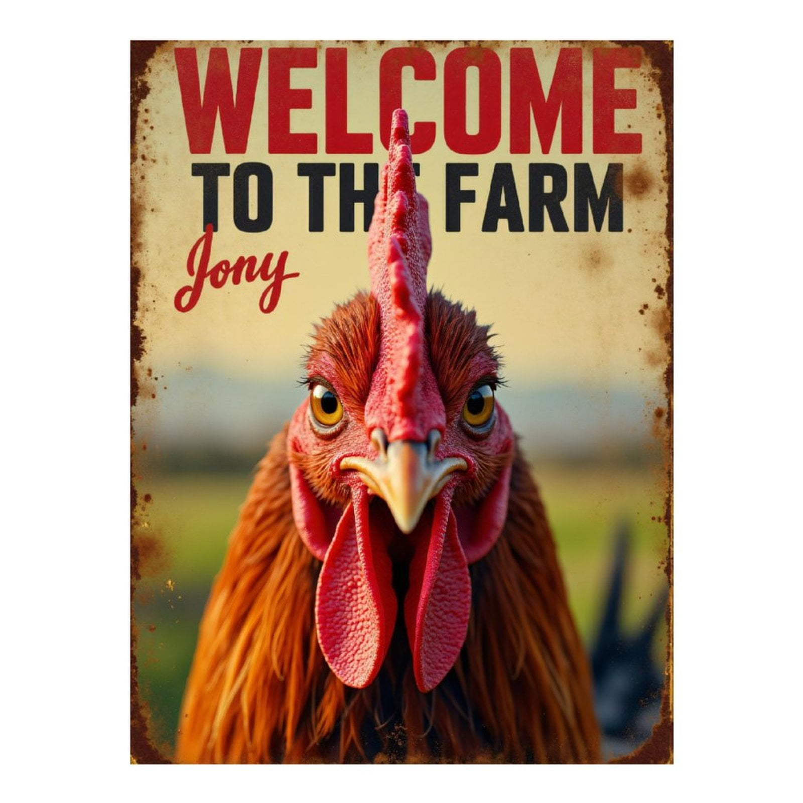 Diamond Art Kits for Adults - 5d Rooster Welcome Farm Sign Poster ...