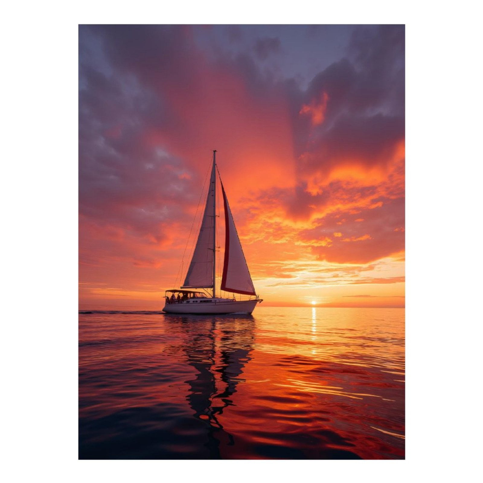 Diamond Art Kits for Adults - 5d Sailing Boat Sunset Ocean Reflection ...