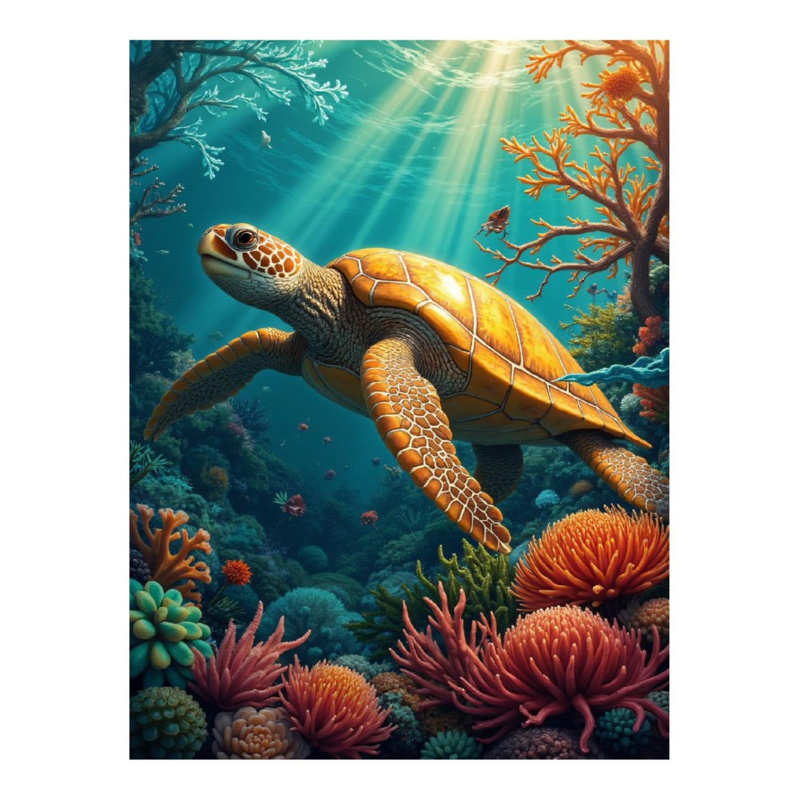Diamond Art Kits for Adults - 5d Sea Turtle Underwater Coral Reef ...