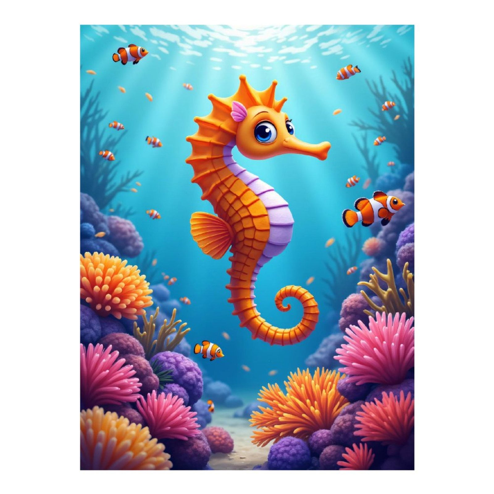 Diamond Art Kits for Adults - 5d Seahorse Coral Reef Scene Diamond ...
