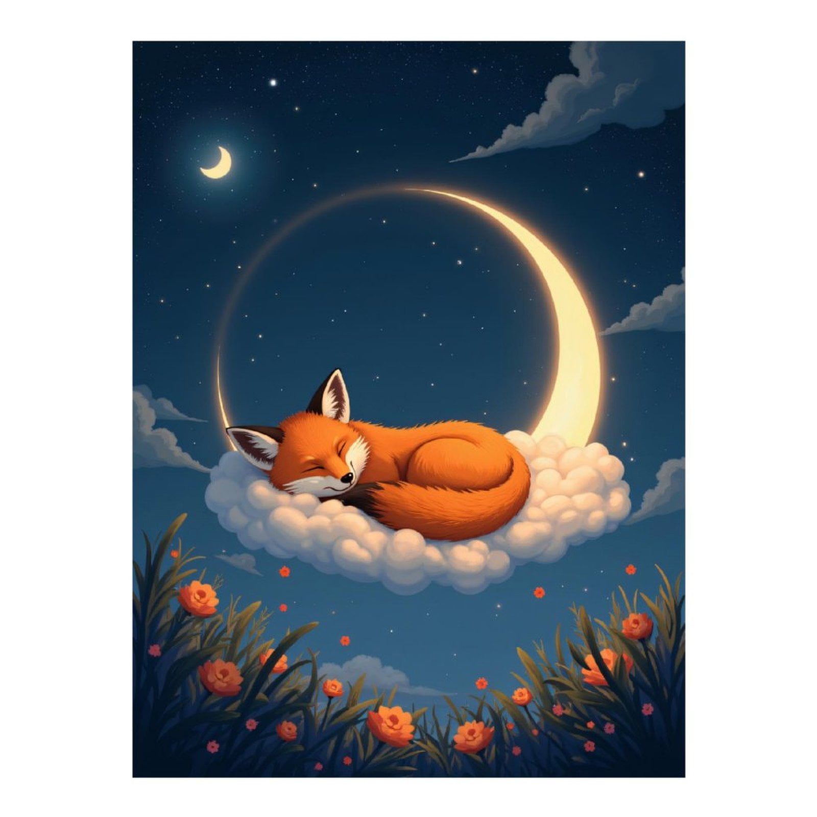 Diamond Art Kits for Adults - 5d Sleeping Fox Dreamy Night Sky Diamond Painting for Adults ...