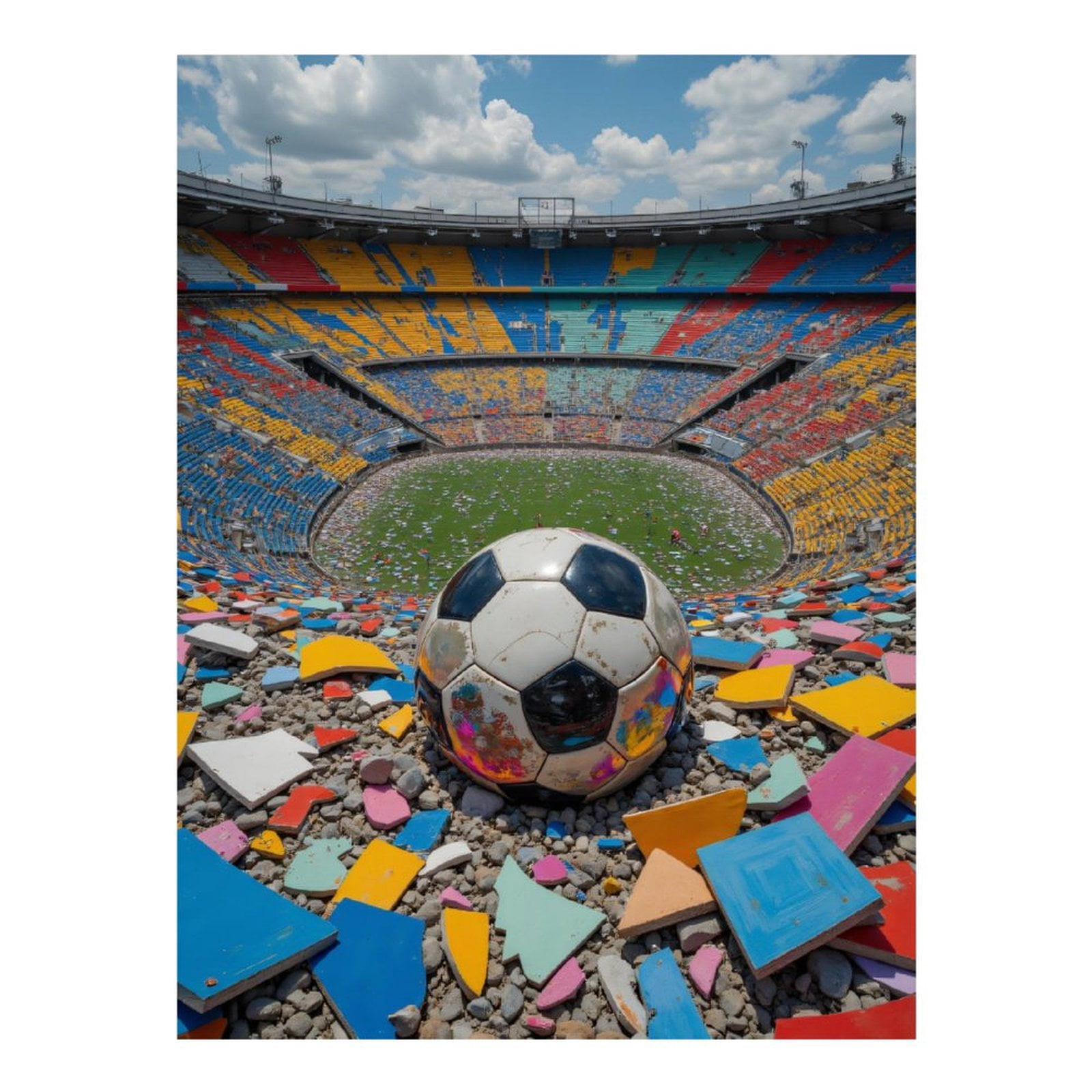 Diamond Art Kits for Adults - 5d Stadium Colorful Soccer Ball Arena ...