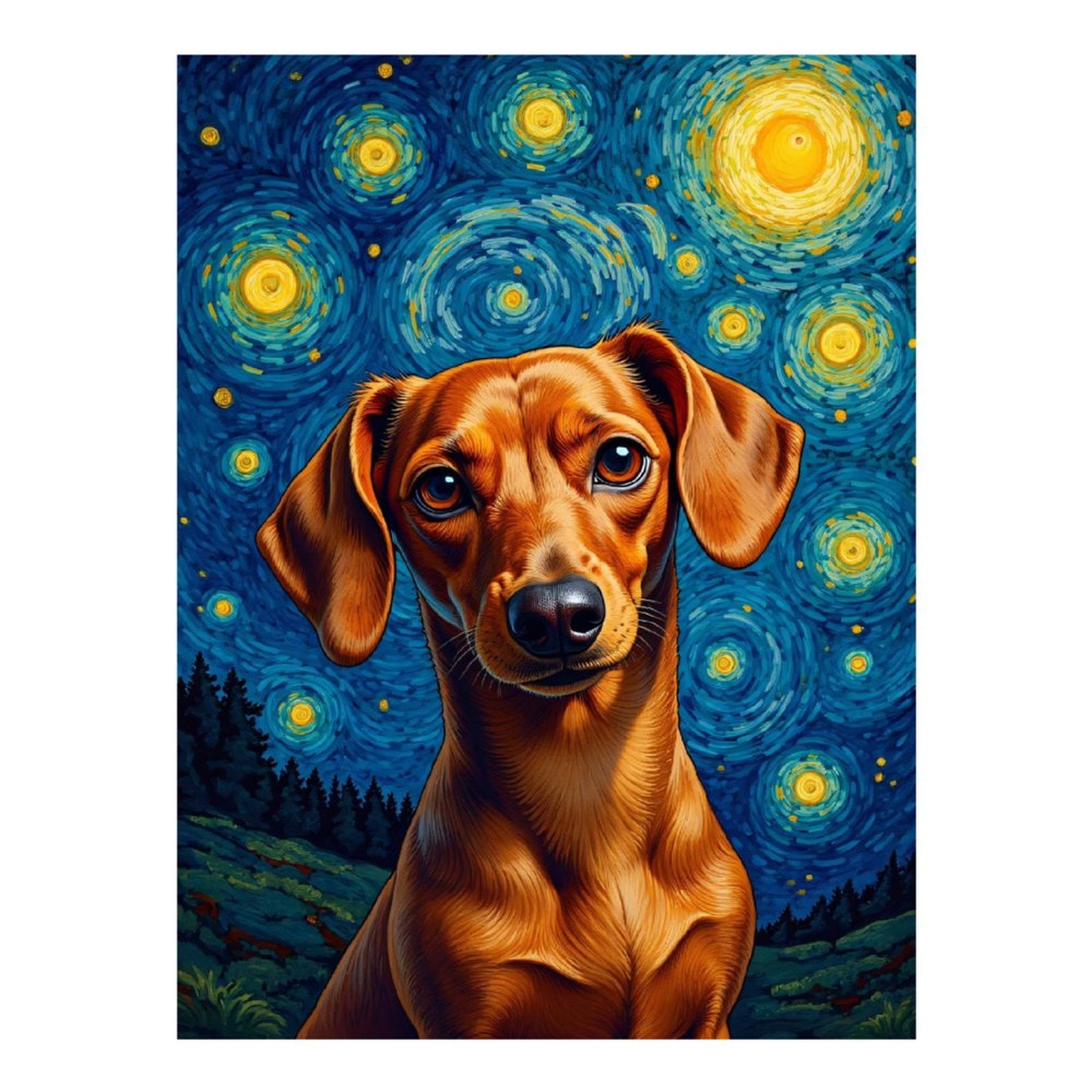 Diamond Art Kits for Adults - 5d Starry Night Dog Portrait Diamond ...