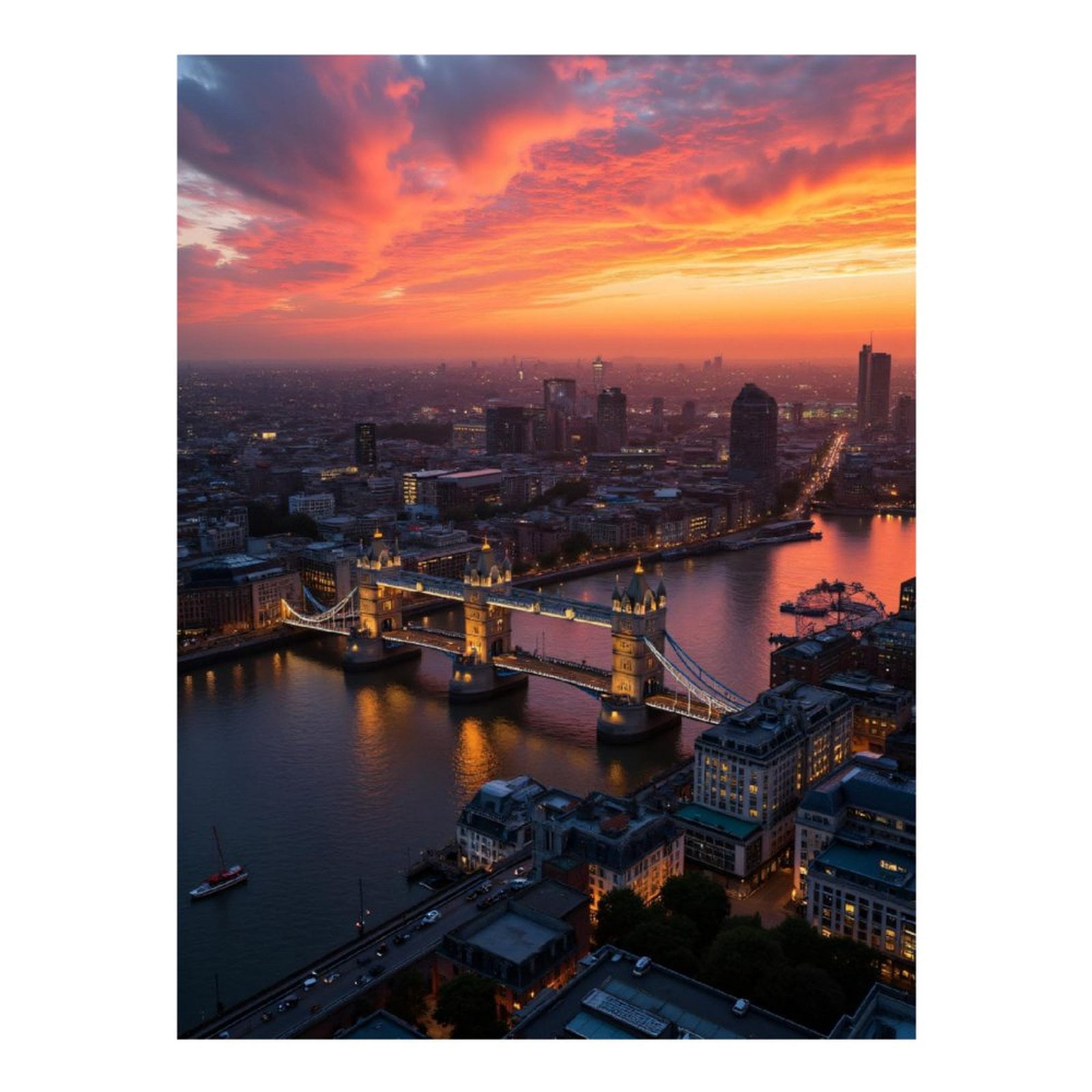 Diamond Art Kits for Adults - 5d Sunset Over City Bridge View Diamond ...