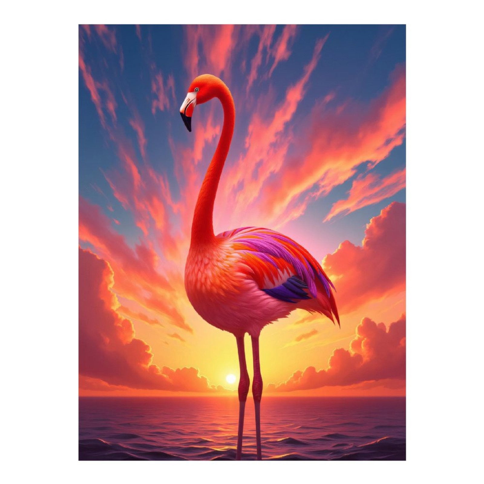 Diamond Art Kits for Adults - 5d Sunset Flamingo Ocean Scene Diamond ...