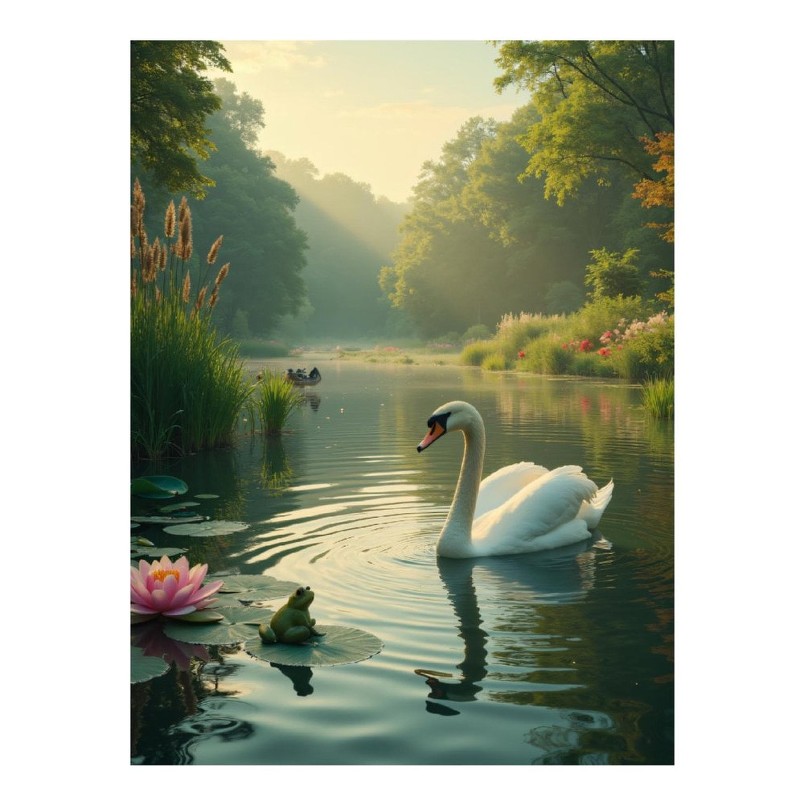 Diamond Art Kits for Adults - 5d Swan Pond Tranquil Morning Scene ...