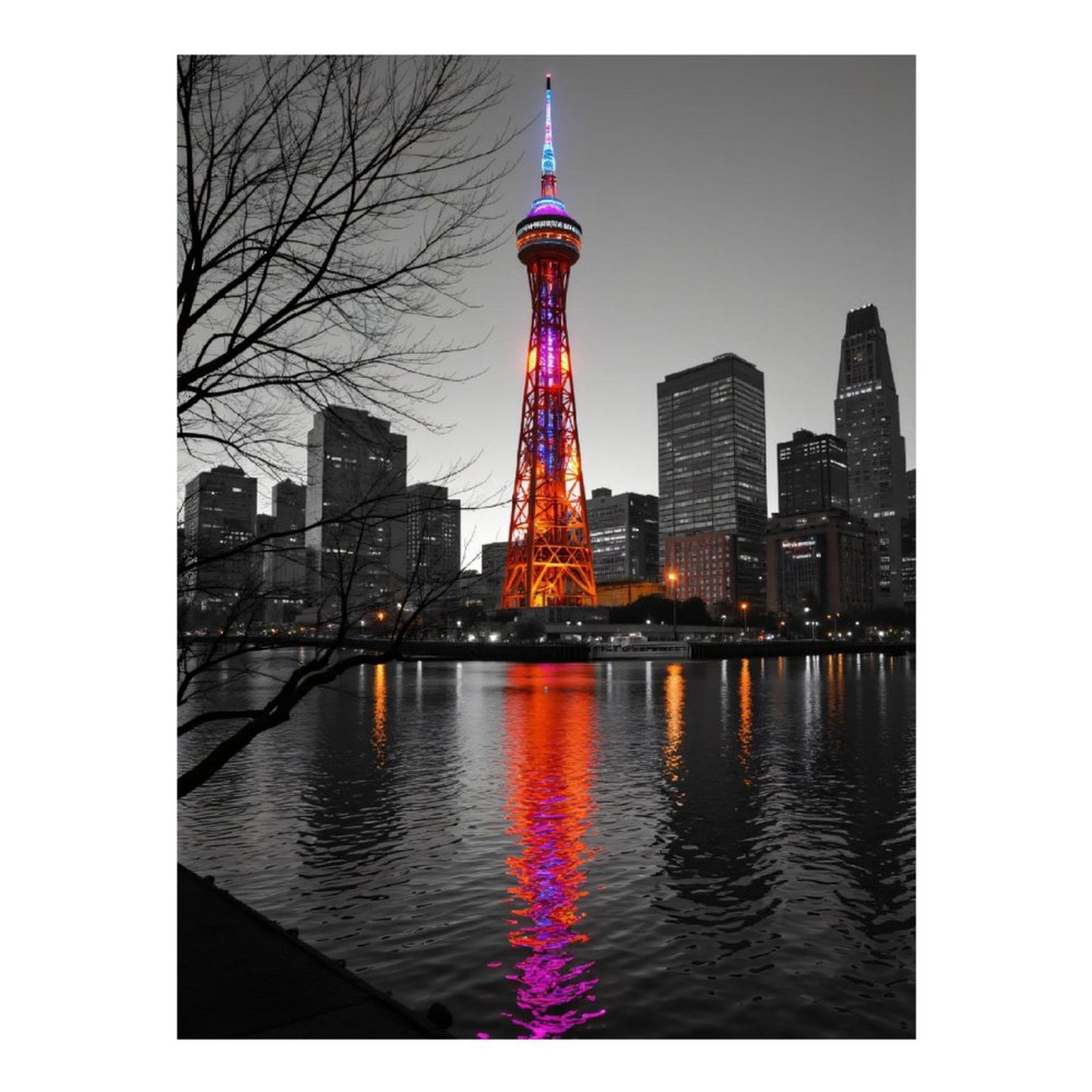 Diamond Art Kits for Adults - 5d Tower Reflection Night Skyline Diamond ...