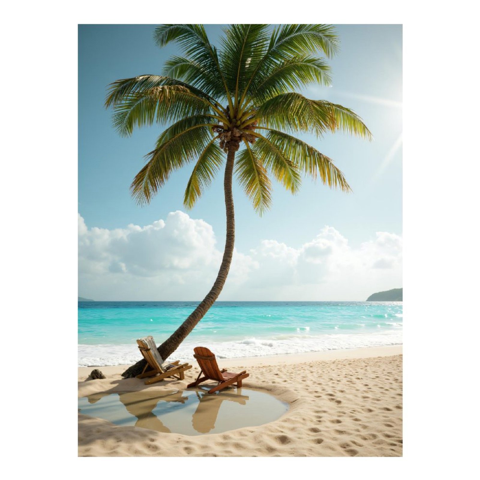 Diamond Art Kits for Adults - 5d Tropical Beach Palm Chairs Ocean ...