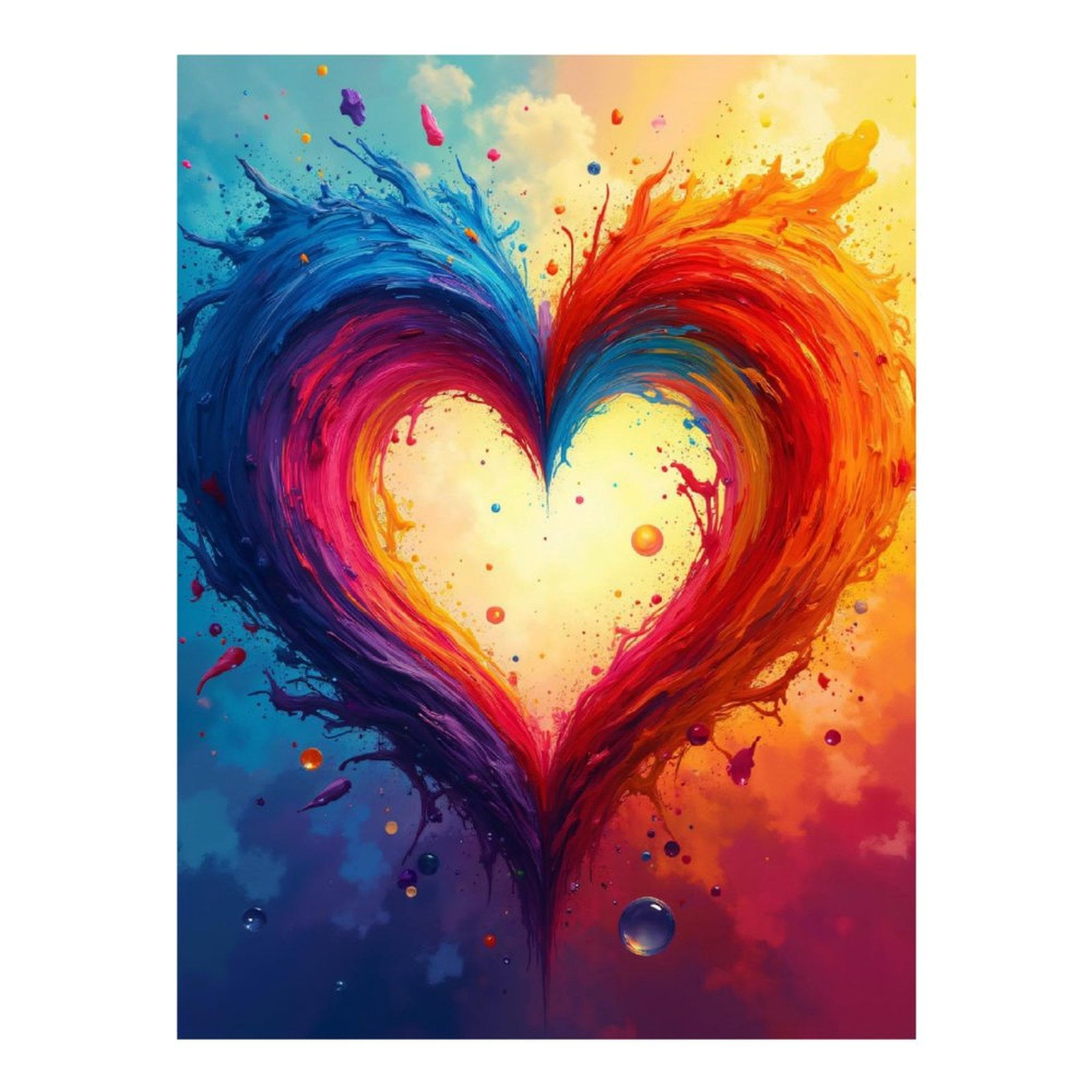 Diamond Art Kits for Adults - 5d Vibrant Heart Paint Splash Art Diamond ...