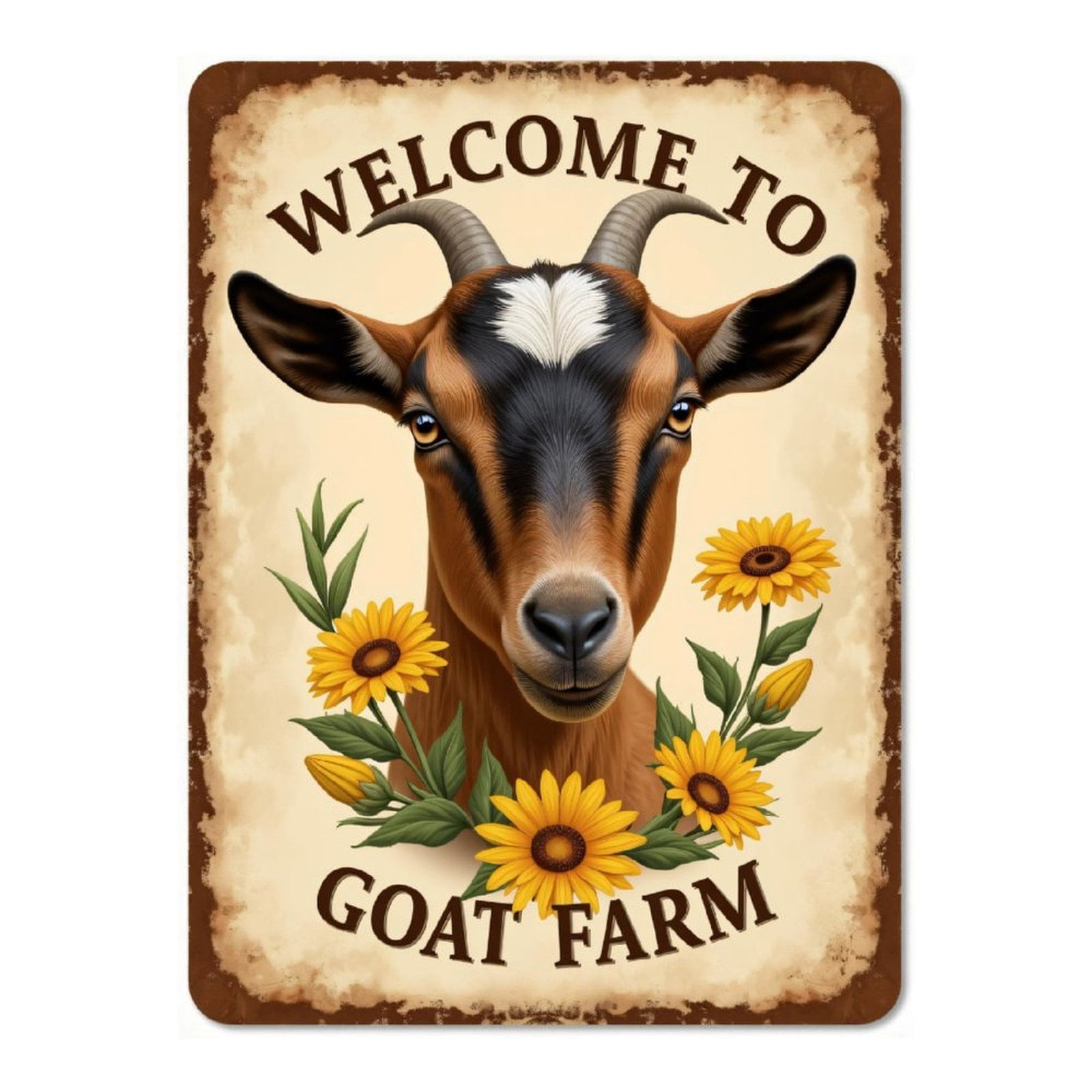 Diamond Art Kits for Adults - 5d Welcome Goat Sunflowers Rustic Sign ...