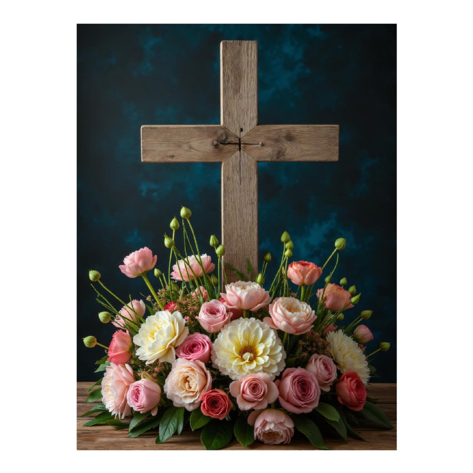 Diamond Art Kits for Adults - 5d Wooden Cross Floral Arrangement ...