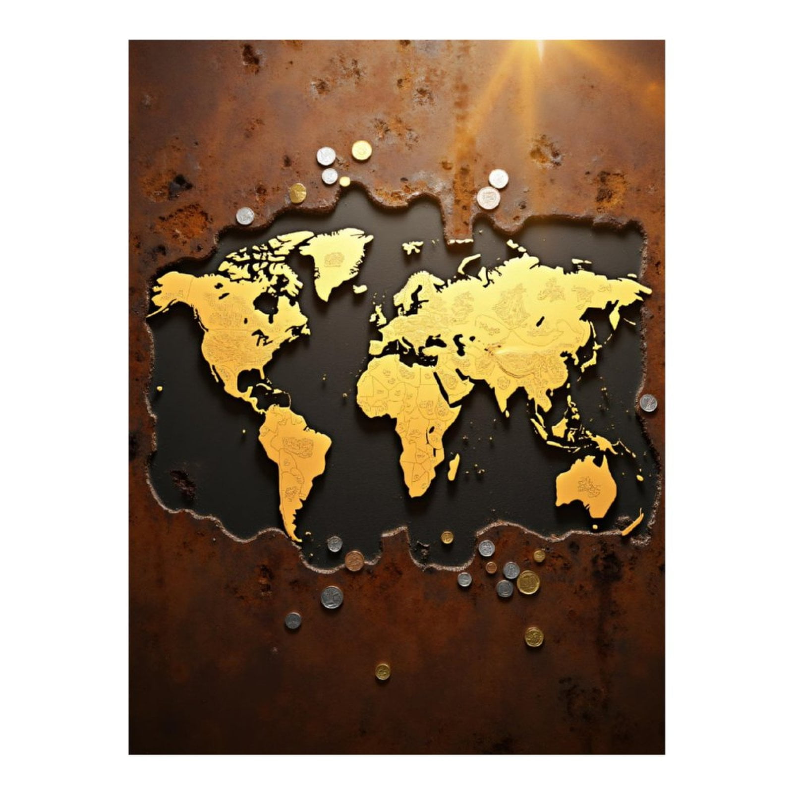 Diamond Art Kits for Adults - 5d World Map Coins Art Design Diamond ...