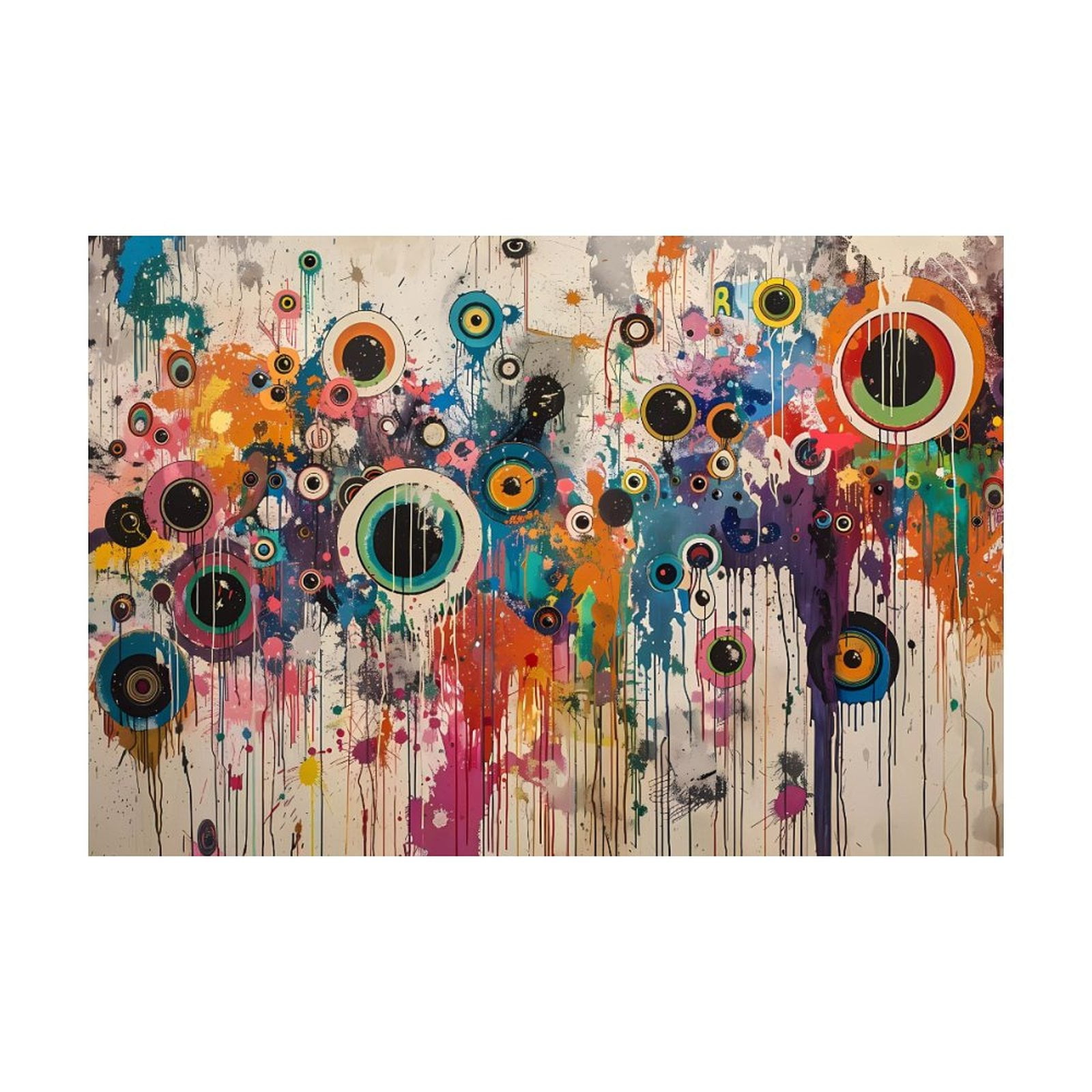 Diamond Art Kits for Adults - Abstract Colorful Dripping Circles DIY ...