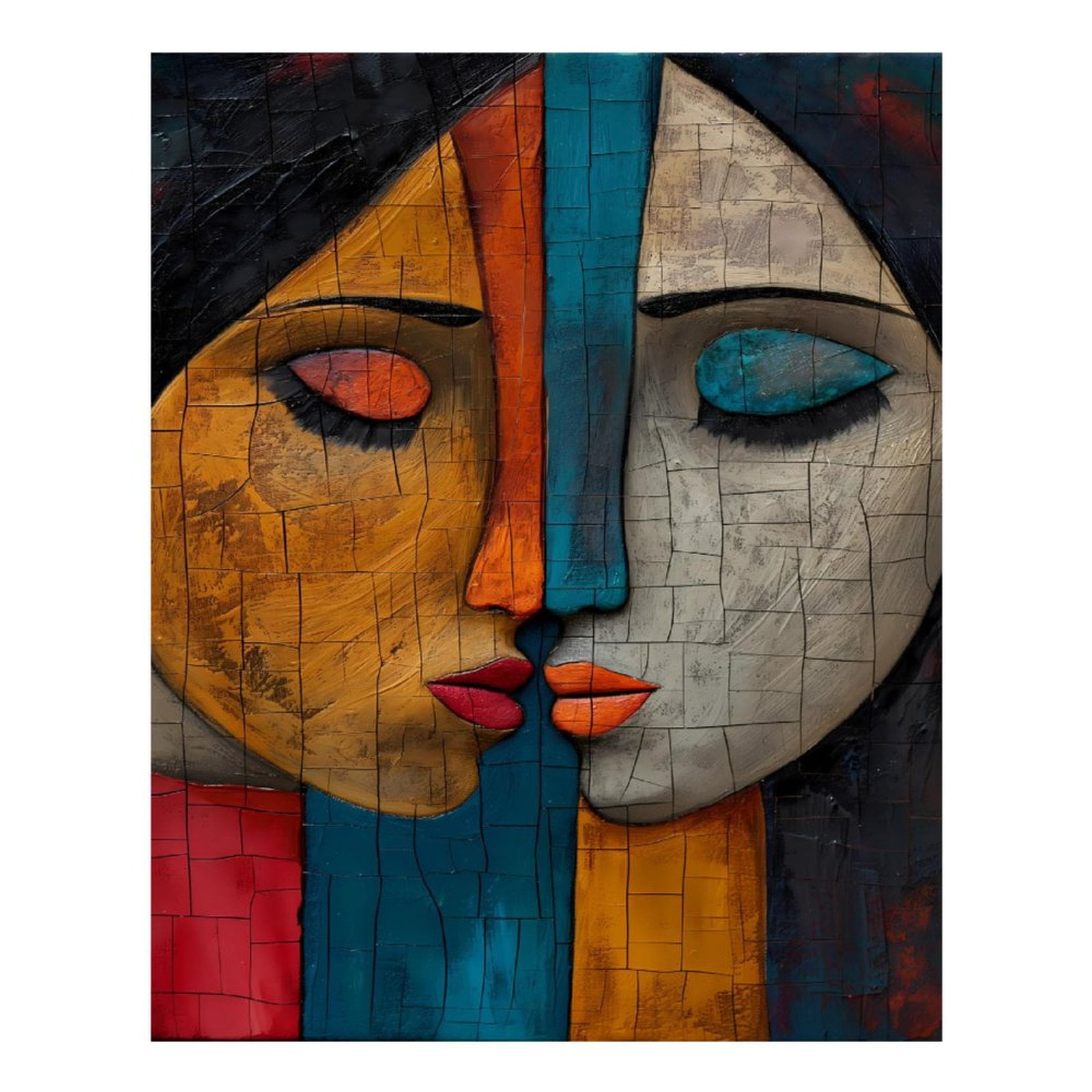 Diamond Art Kits for Adults - Abstract Colorful Duality DIY Frameless ...