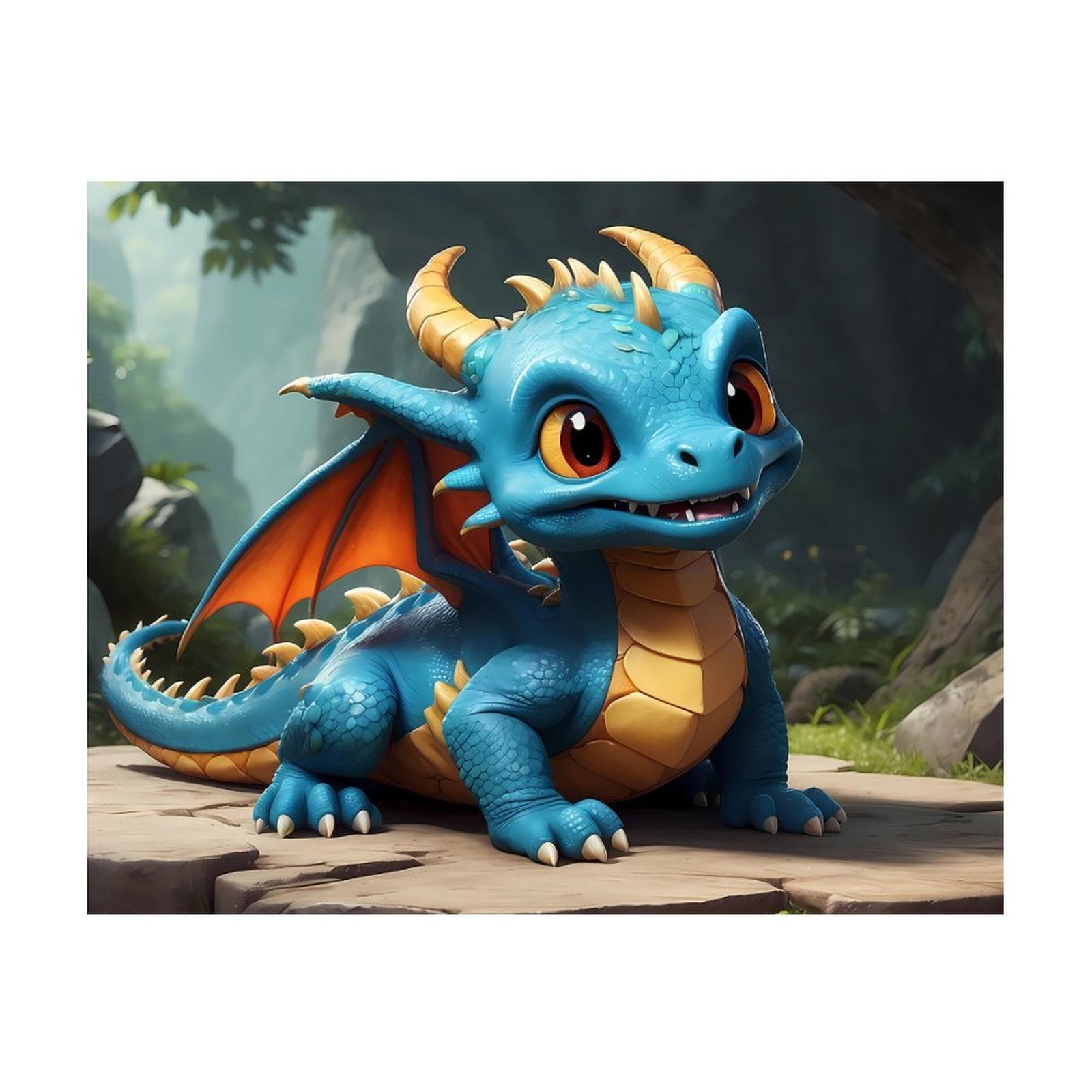 Diamond Art Kits for Adults - Adorable Blue Baby Dragon DIY Diamond ...