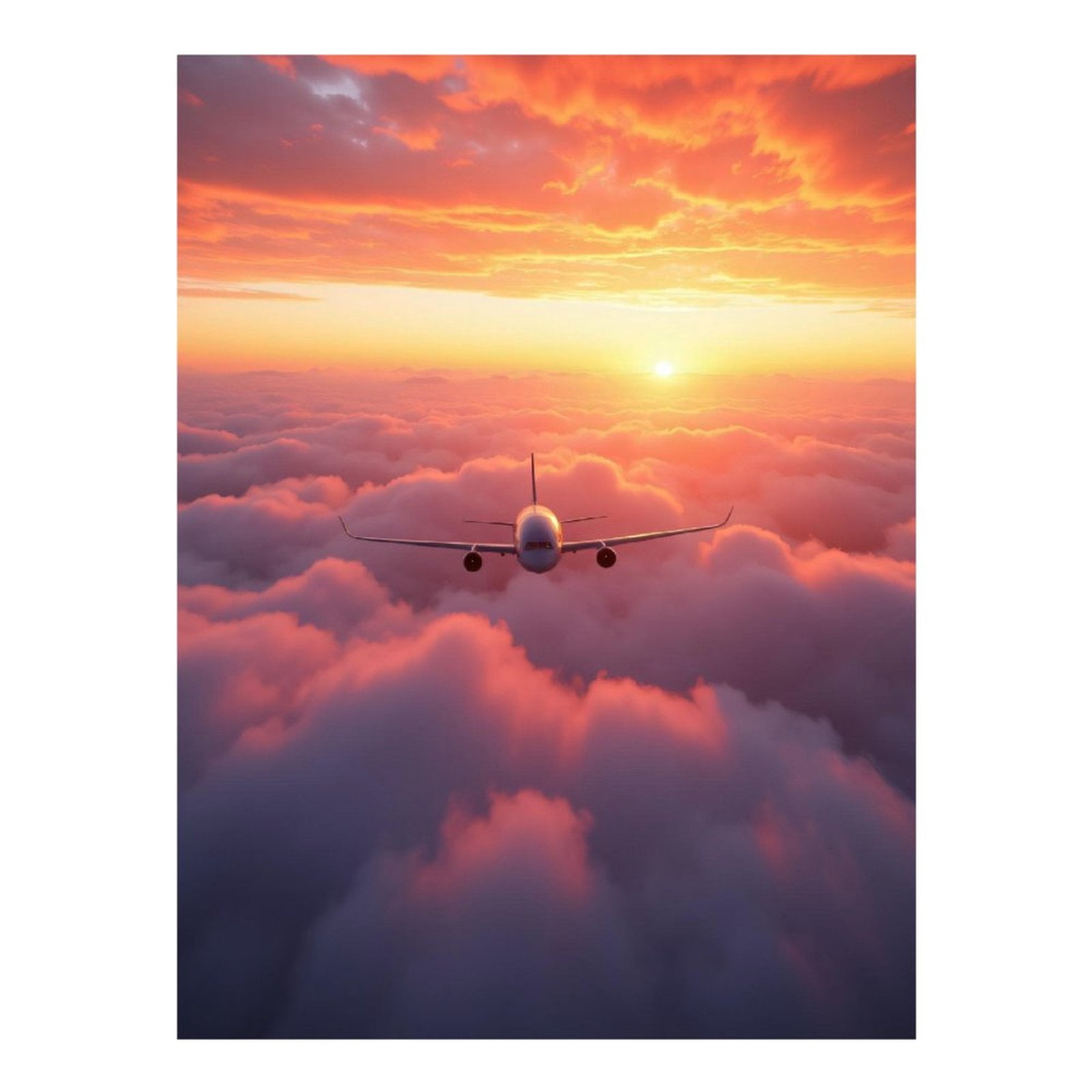 Diamond Art Kits for Adults, Airplane Sunset Clouds Flight Scene 5D ...