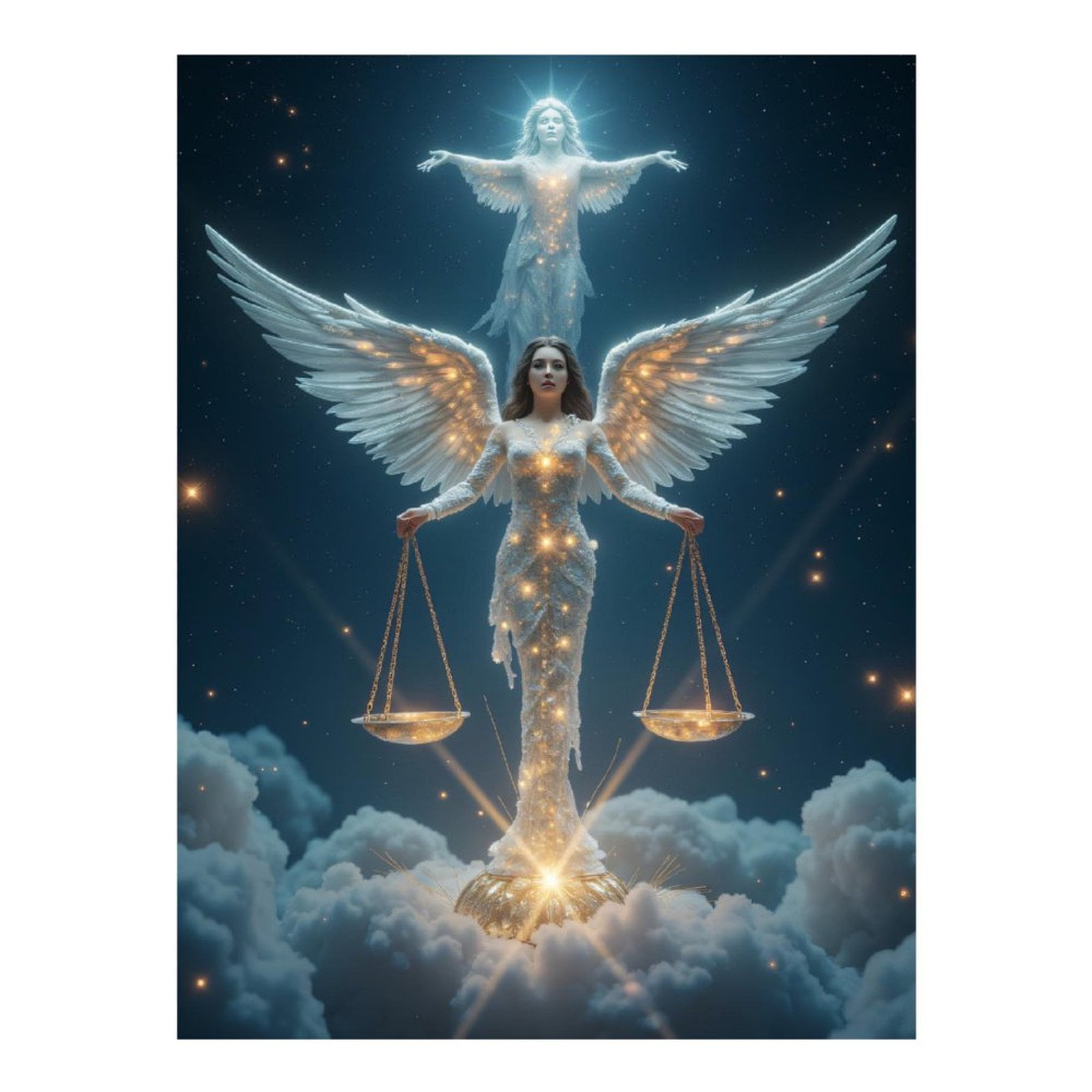 Diamond Art Kits for Adults, Angelic Figure Wings Scales Clouds 5D ...