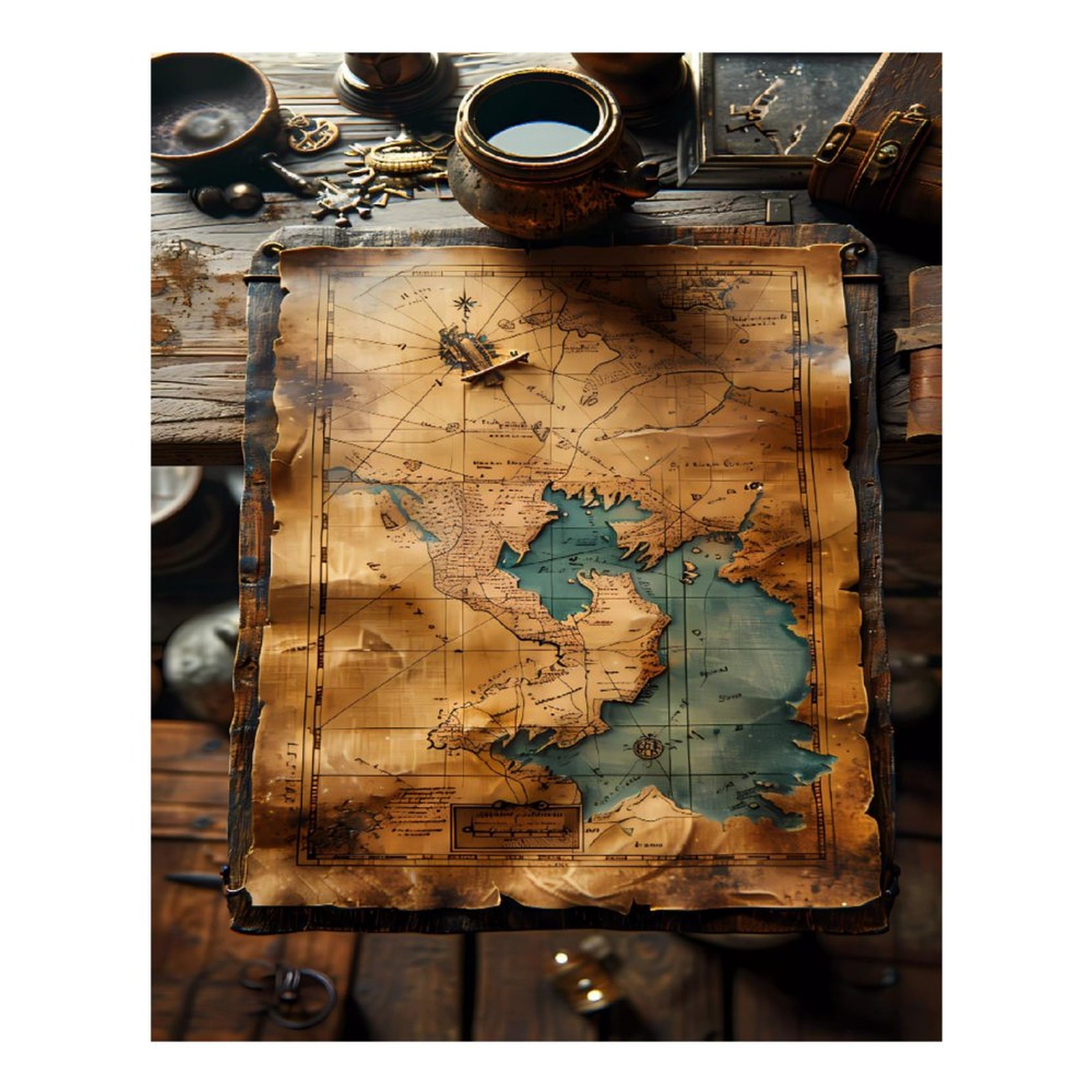 Diamond Art Kits for Adults - Antique Map Adventure Scene DIY Frameless ...