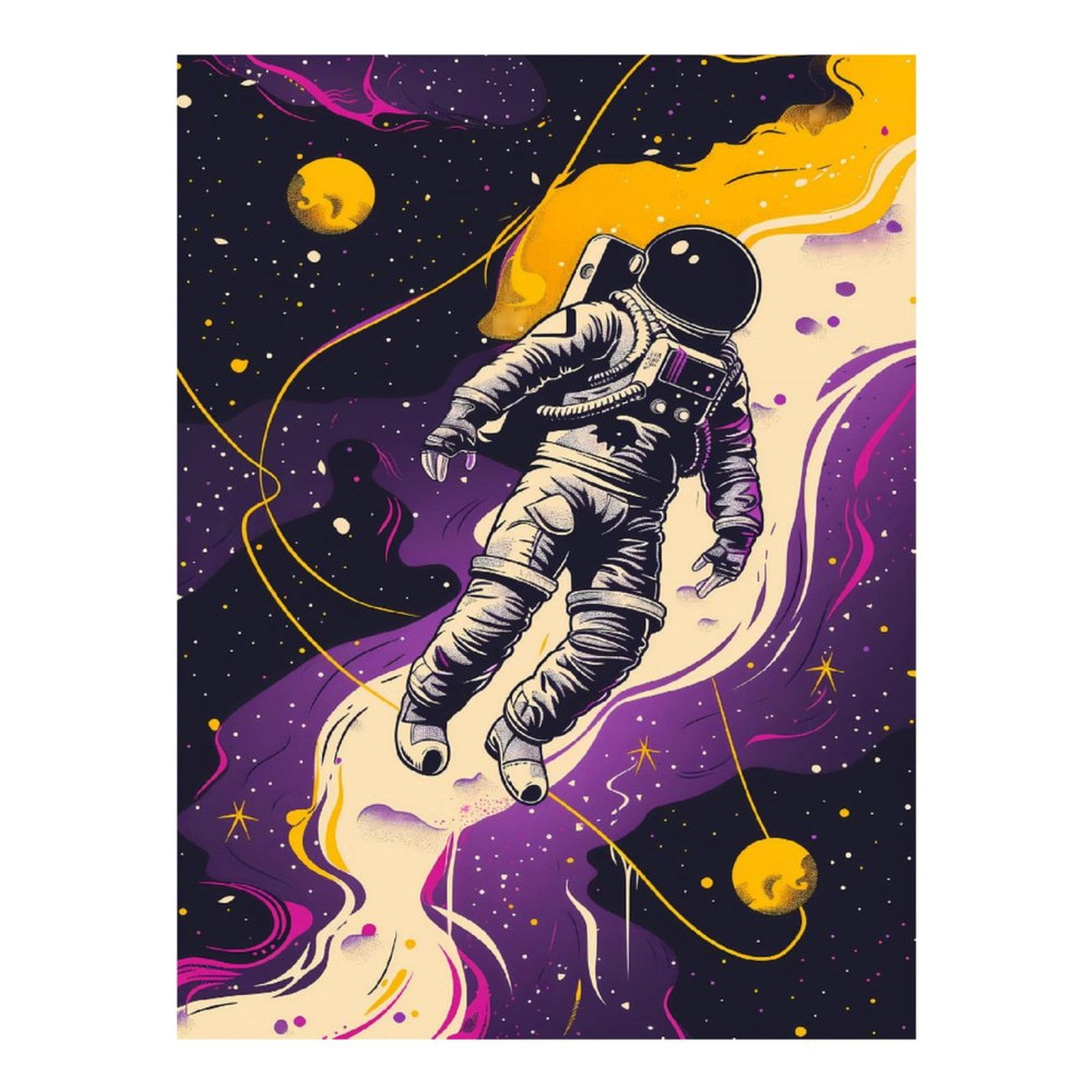 Diamond Art Kits for Adults, Astronaut Floating Purple SpaceDiamond ...