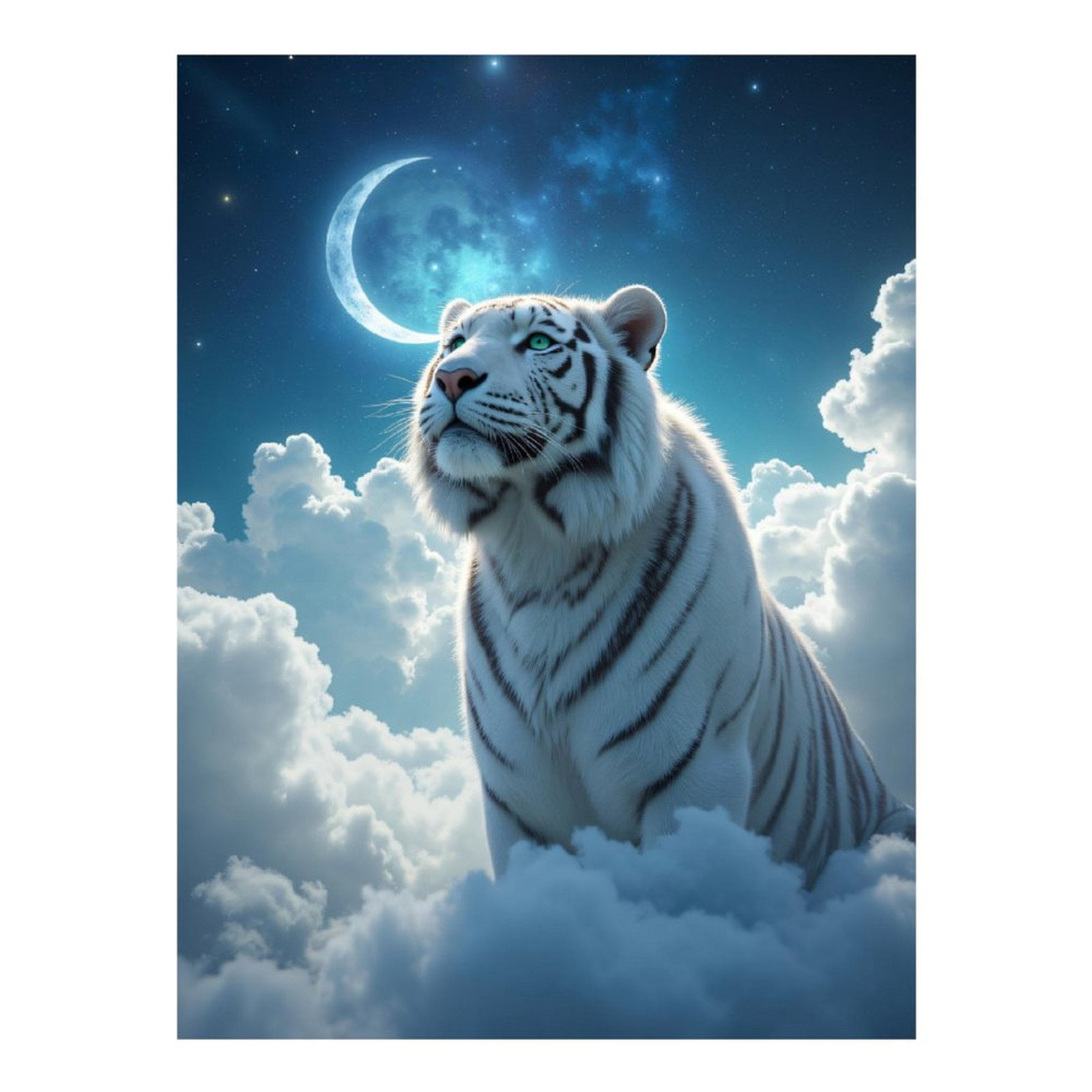 Diamond Art Kits for Adults - Azure Night Sky White Tiger 5d Diamond Painting for Adults ...