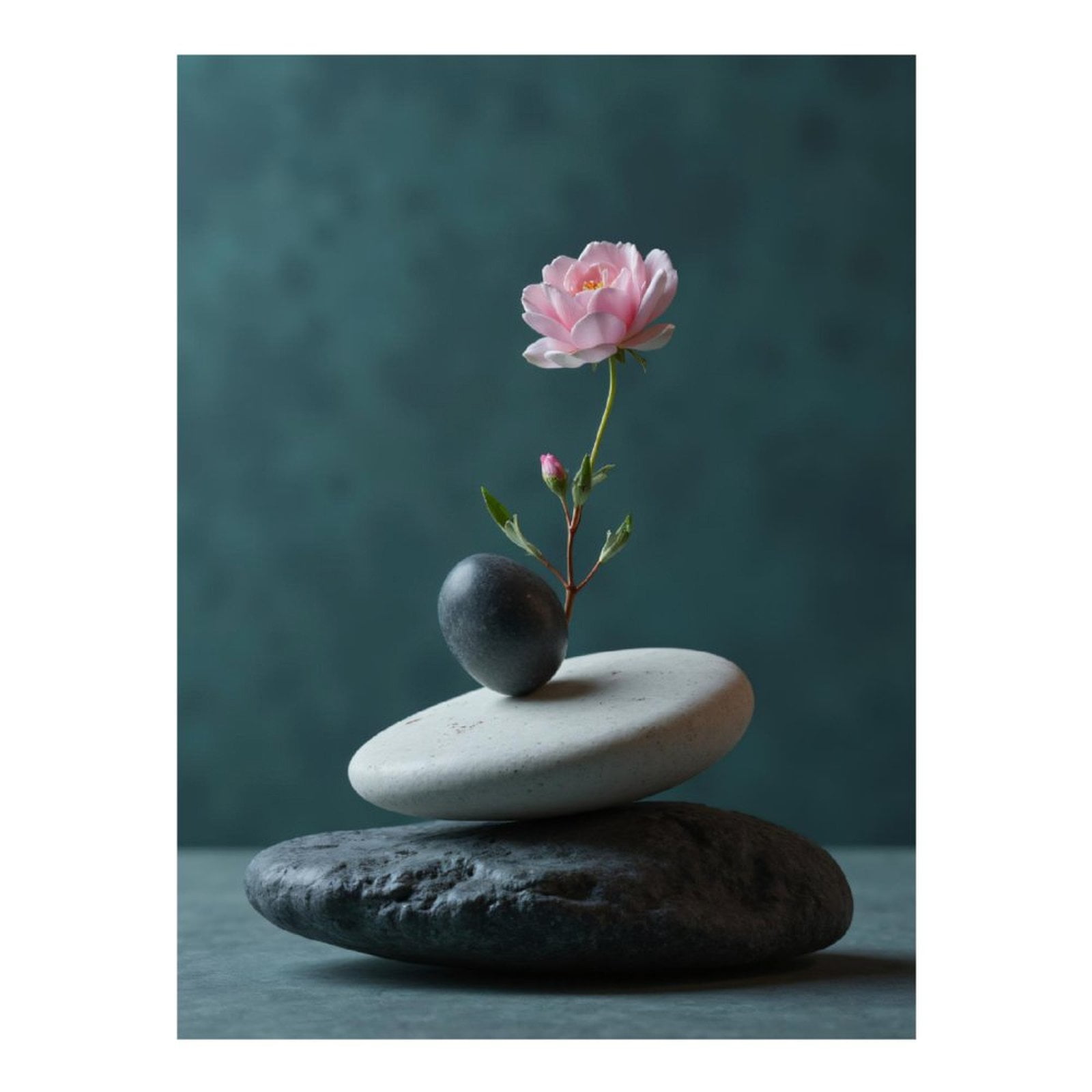 Diamond Art Kits for Adults - Balanced Stones Pink Flower Zen 5d ...