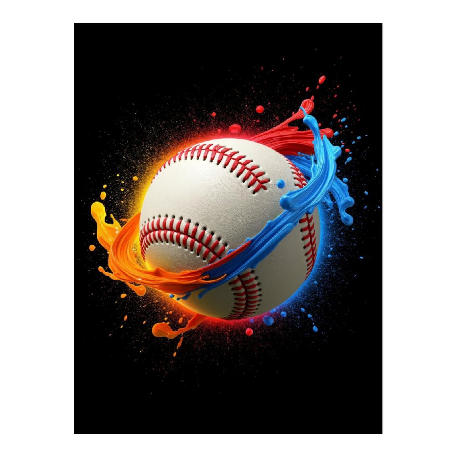 Diamond Art Kits for Adults, Baseball Color Splash Burst 5D Diamond ...