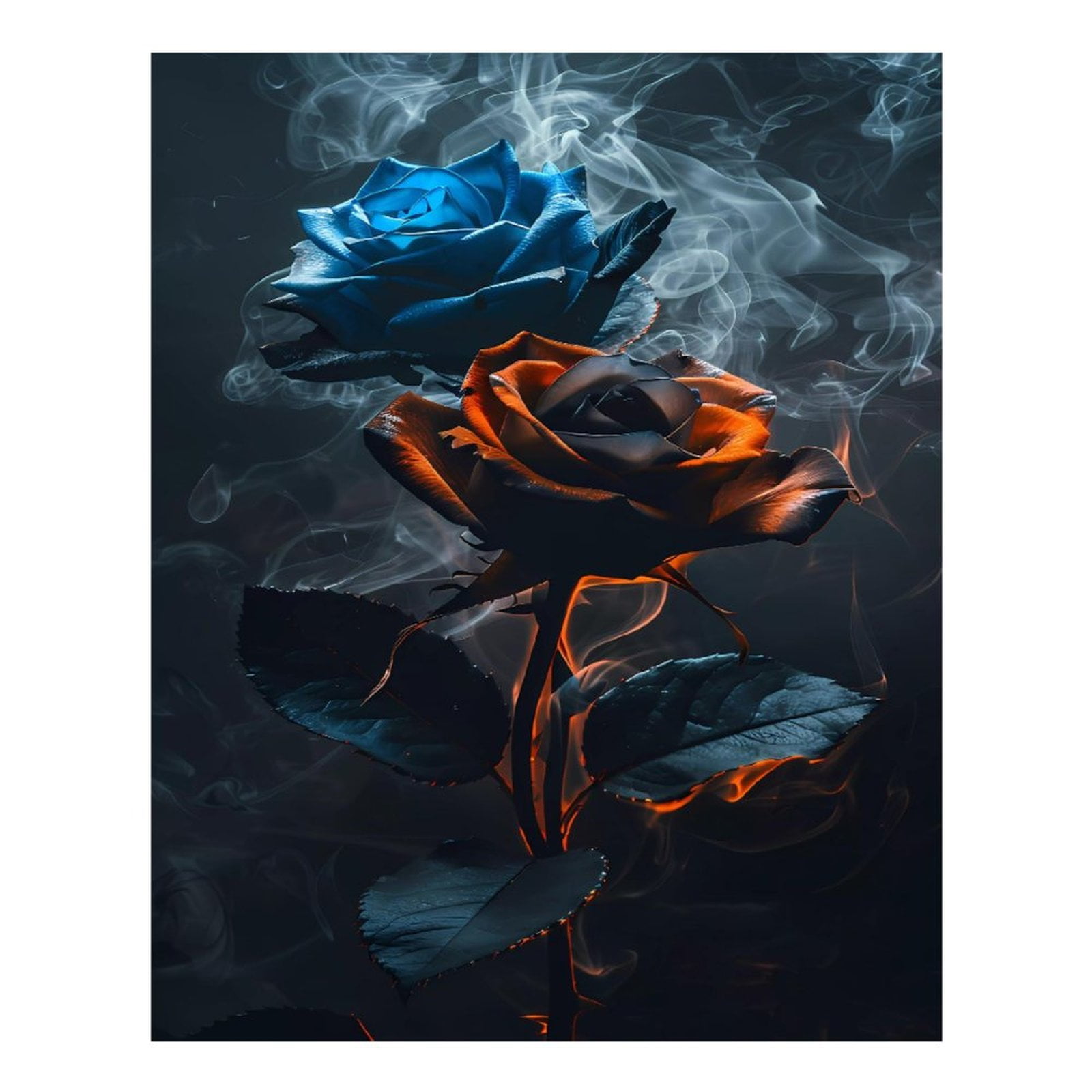 Diamond Art Kits for Adults - Blue And Red Roses Artwork DIY Frameless ...