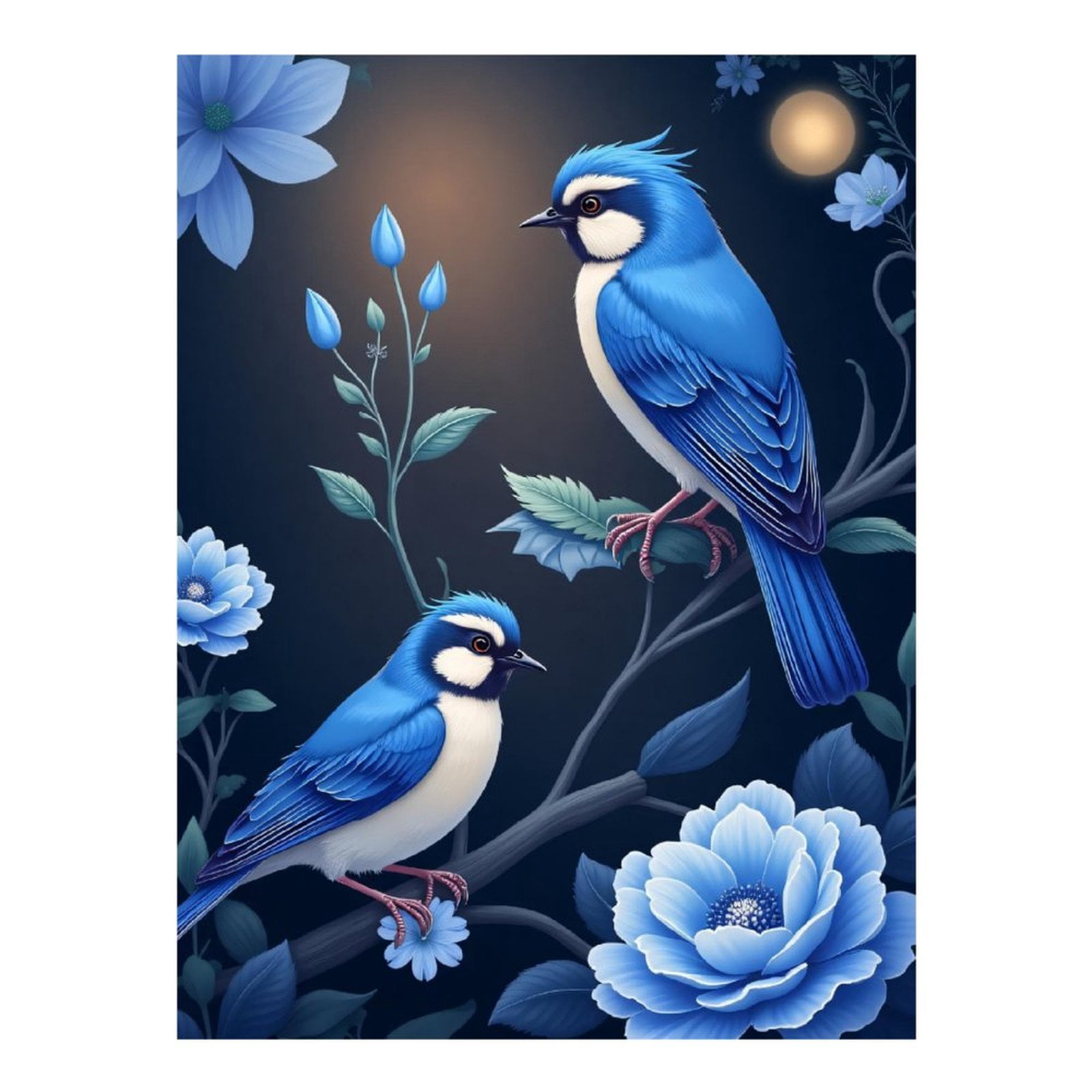 Diamond Art Kits for Adults - Blue Bird Print No.5 5D Frameless Dimond ...