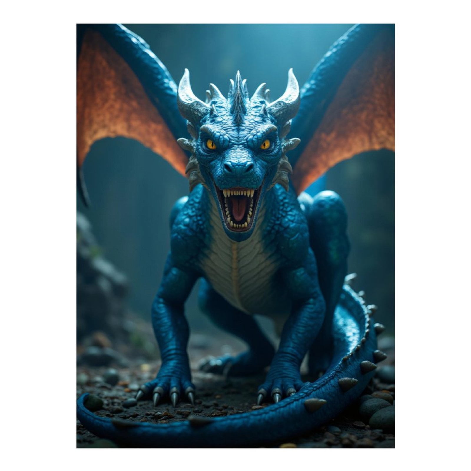 Diamond Art Kits for Adults - Blue Mythical Creature Forest Scene 5d ...