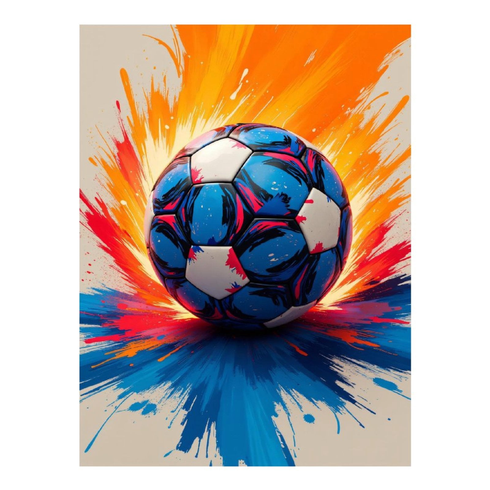 Diamond Art Kits for Adults - Blue Soccer Ball Splatter Art 5d Diamond ...