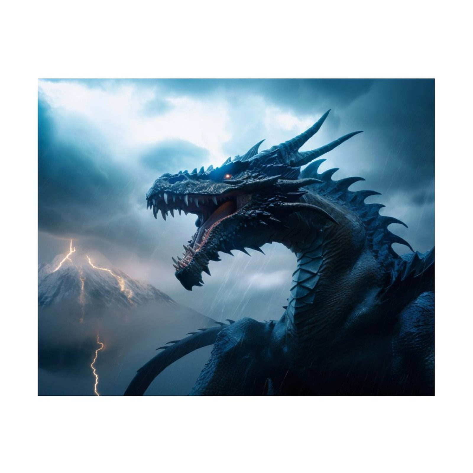 Diamond Art Kits for Adults, Blue Thunder Storm DragonDiamond Painting ...