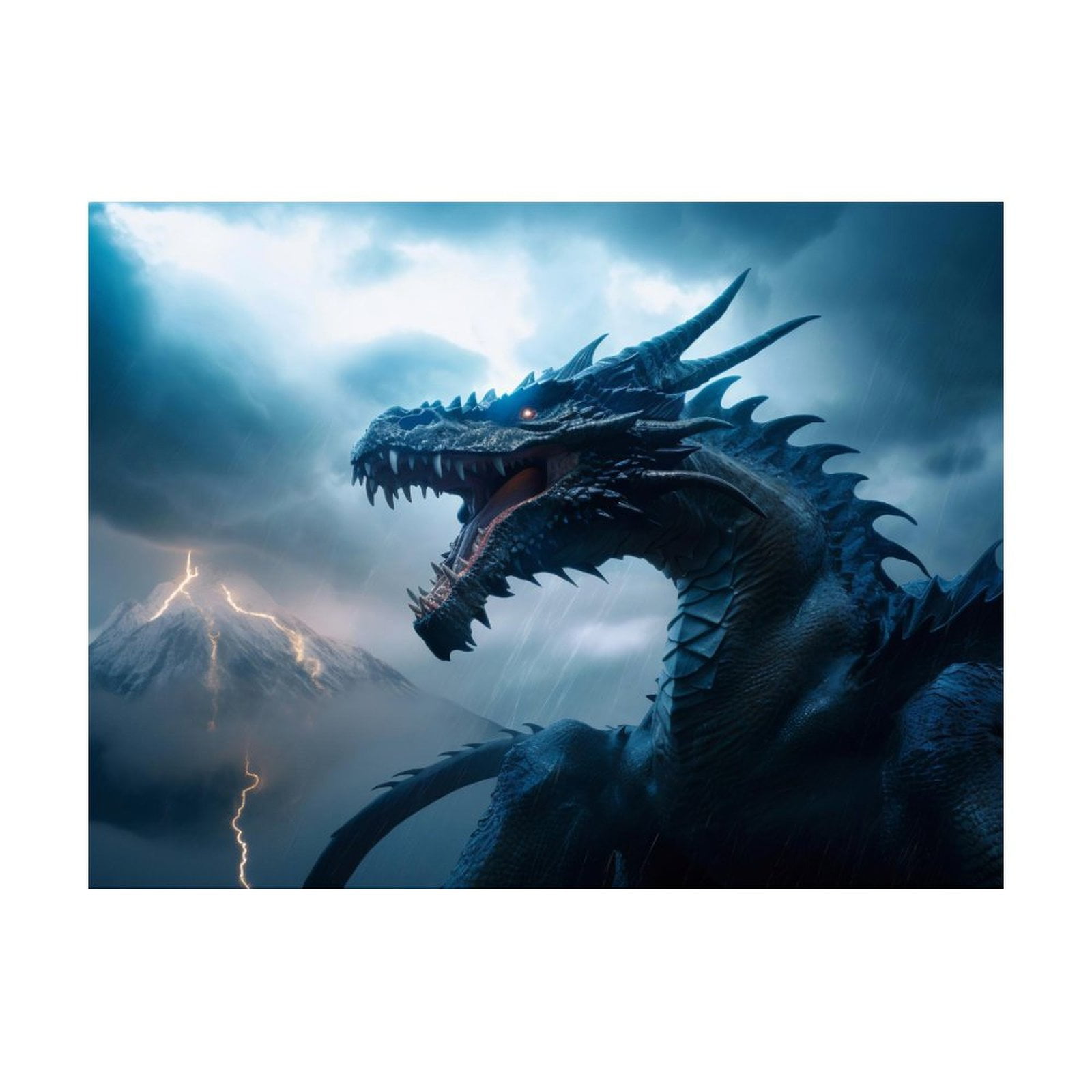 Diamond Art Kits for Adults, Blue Thunder Storm DragonDiamond Painting ...