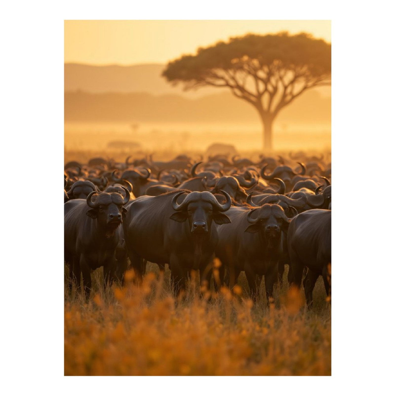 Diamond Art Kits for Adults - Buffalo Herd Sunrise Savannah Scene 5d ...