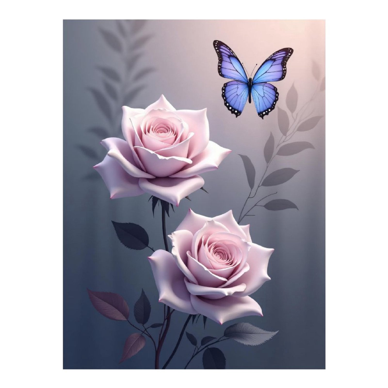 Diamond Art Kits for Adults - Butterfly Rose Print No.715 5D Frameless ...