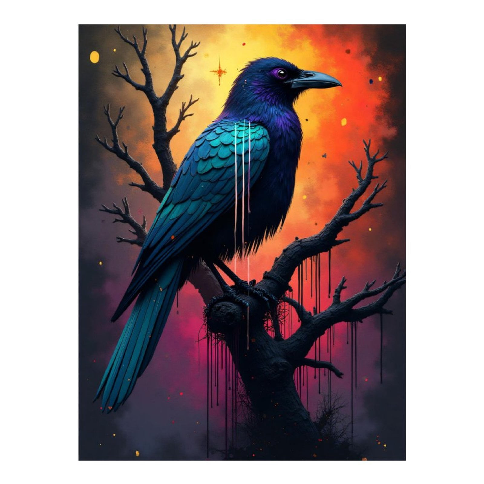 Diamond Art Kits for Adults - Cartoon Colorful Crow Print No.85 5D ...